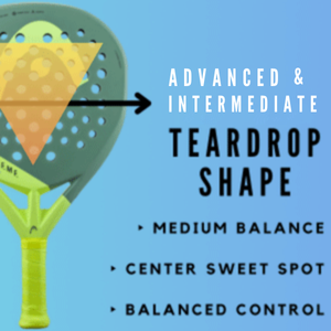 Intermediate and Advanced Padel Rackets - Teardrop Shape - tennisnuts ...
