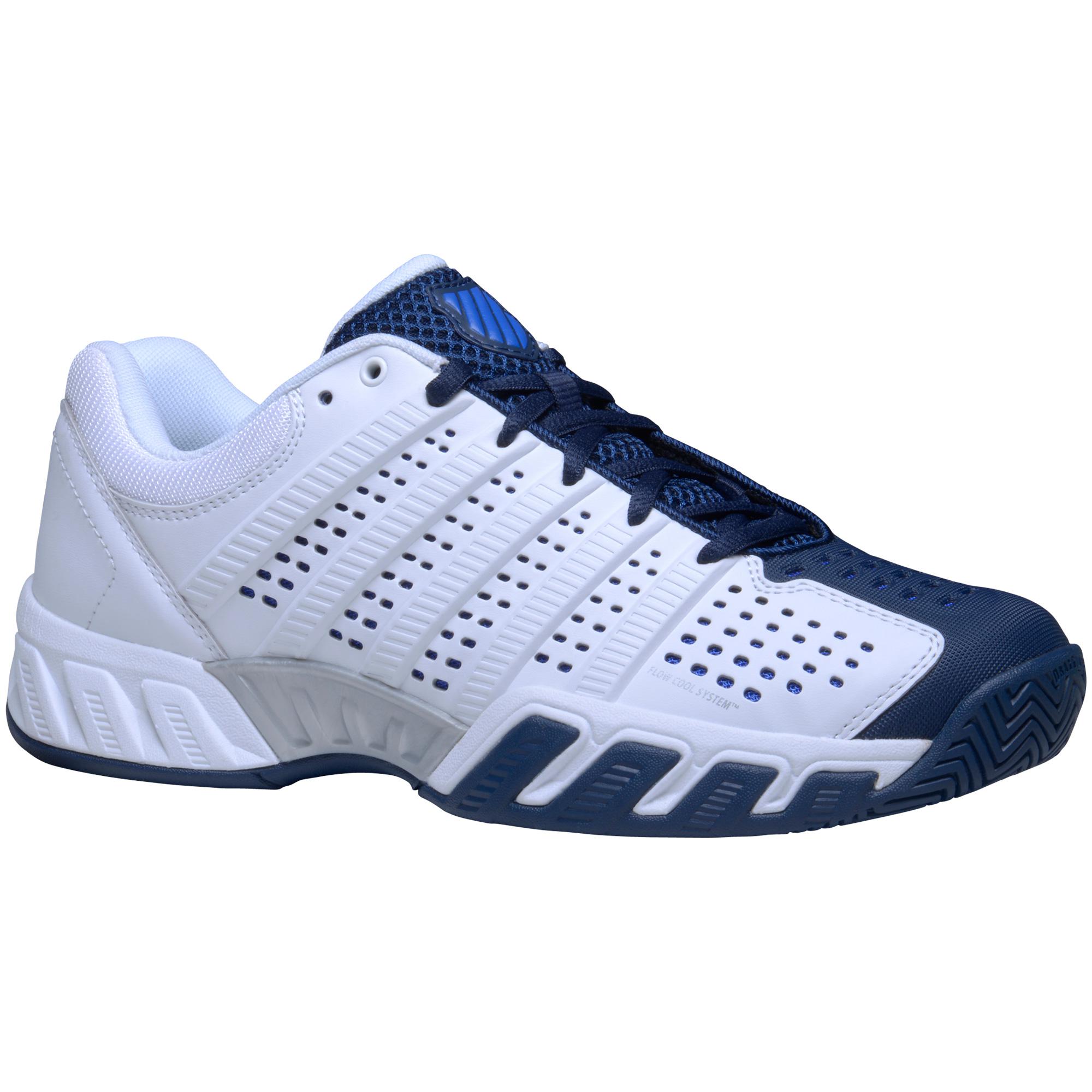 K-Swiss Mens BigShot Light 2.5 Tennis Shoes - White/Blue - Tennisnuts.com