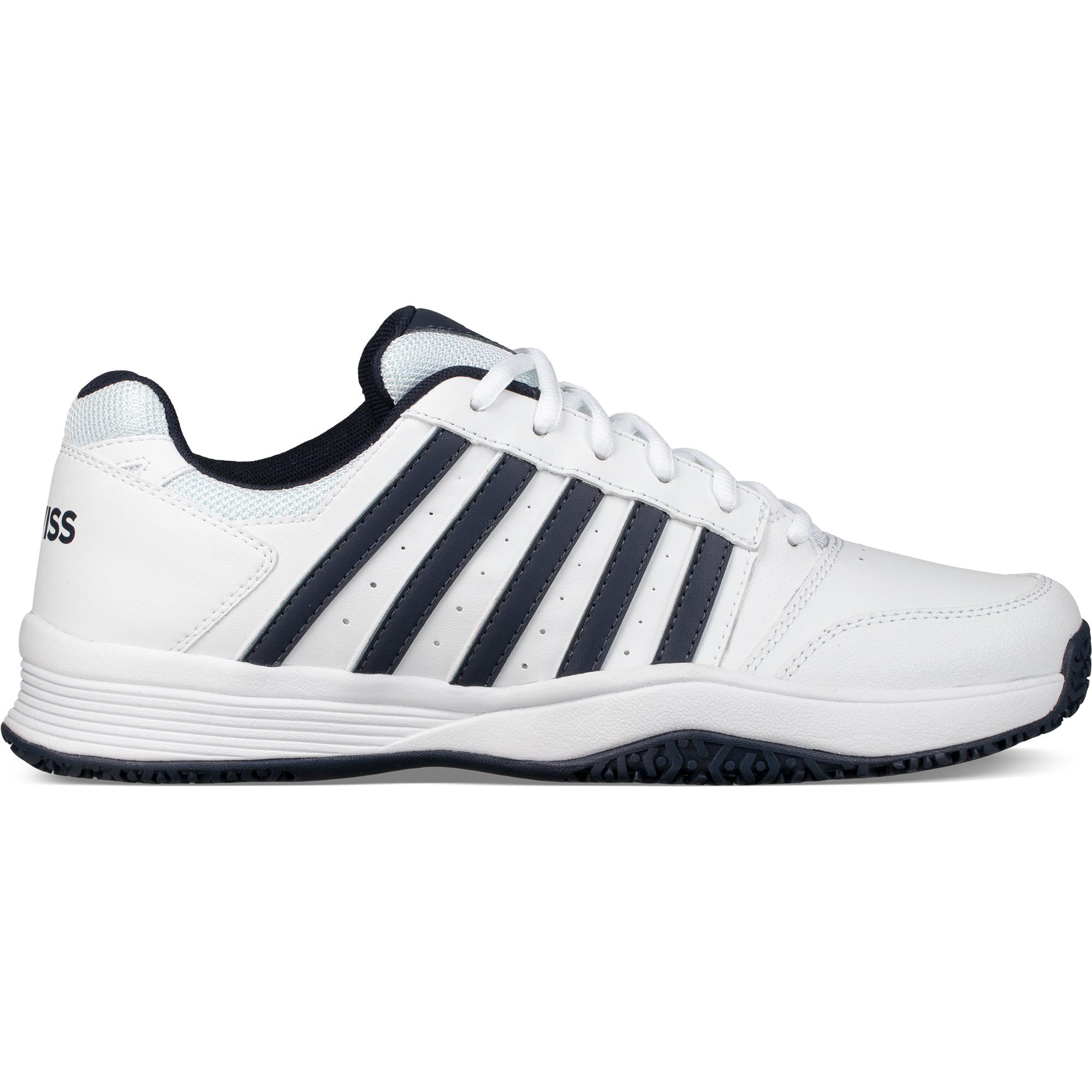 K-Swiss Mens Smash Omni Tennis Shoes - White/Navy - Tennisnuts.com