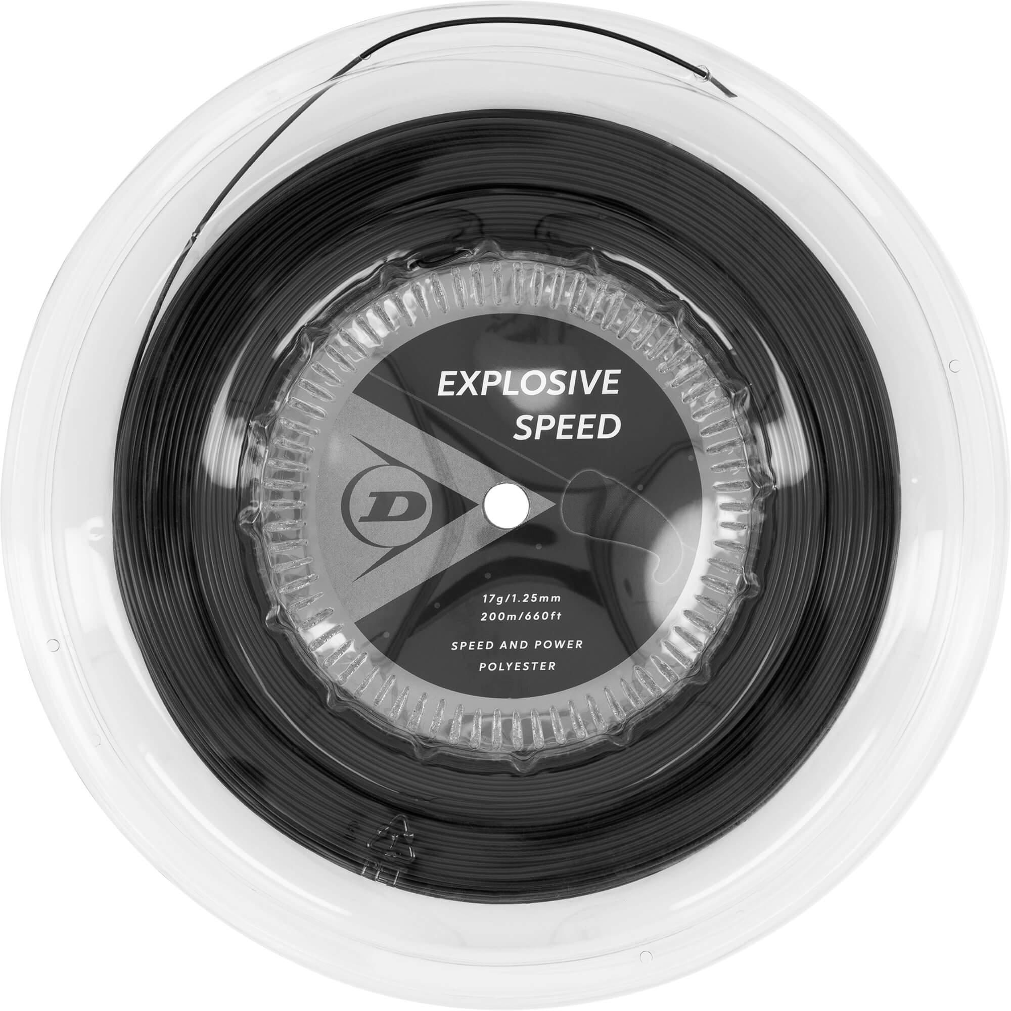 Dunlop Explosive Speed 200m Tennis String Reel - Black - Tennisnuts.com