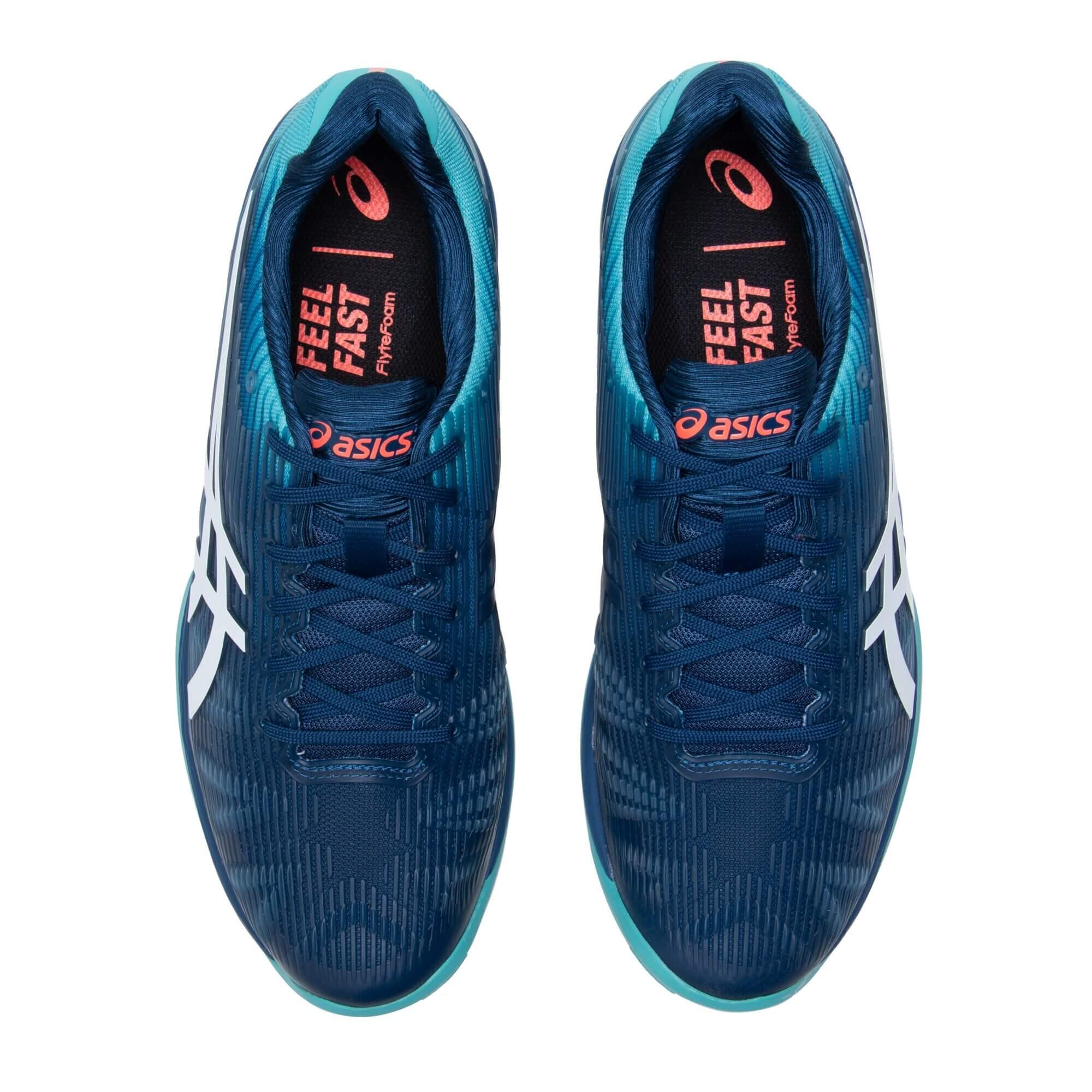 Asics Mens Solution Speed FF Tennis Shoes - Mako Blue/White - Tennisnuts.com