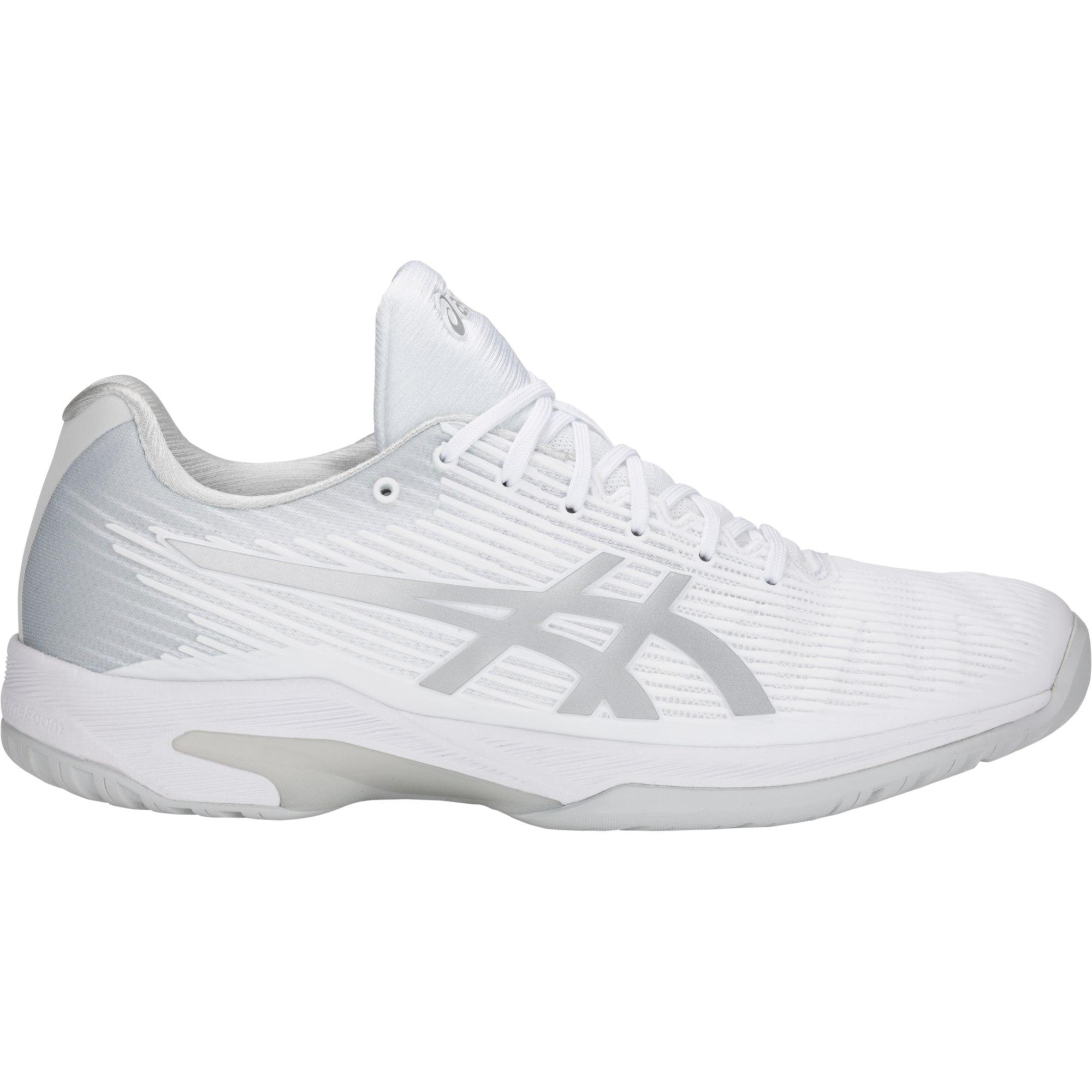 Asics Mens Solution Speed FF Tennis Shoes - White/Silver - Tennisnuts.com
