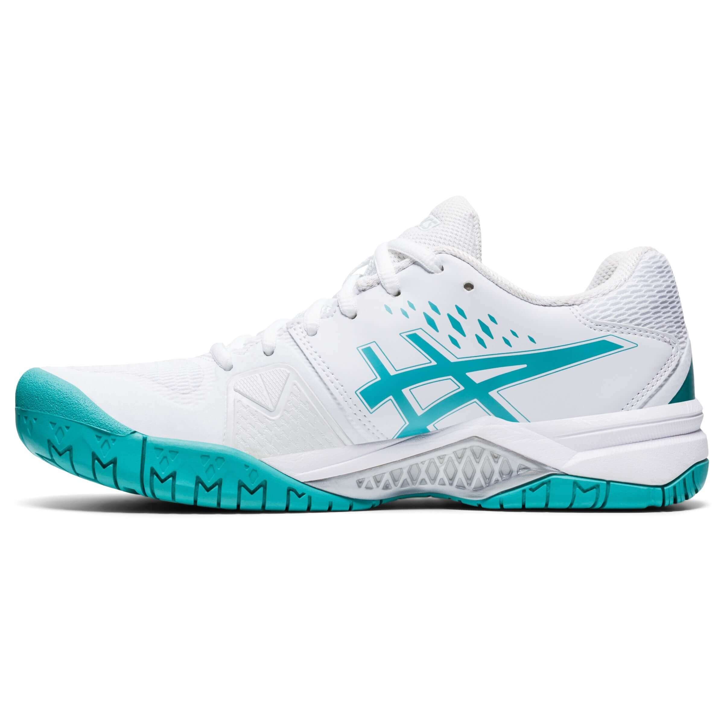 Asics Womens GEL-Challenger 12 Tennis Shoes - White/Techno Cyan ...