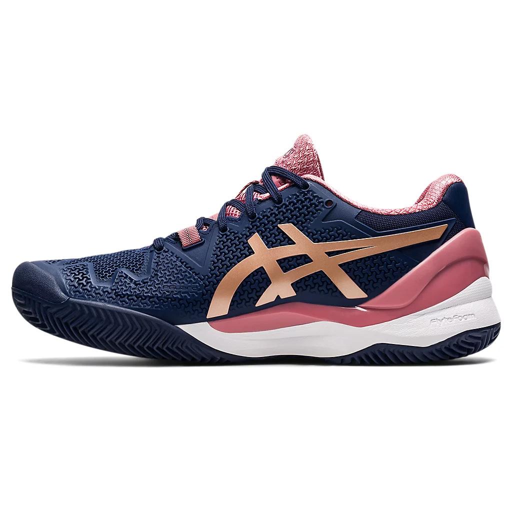 Asics Womens Gel Resolution 8 Tennis Shoes Peacoat Rose Gold
