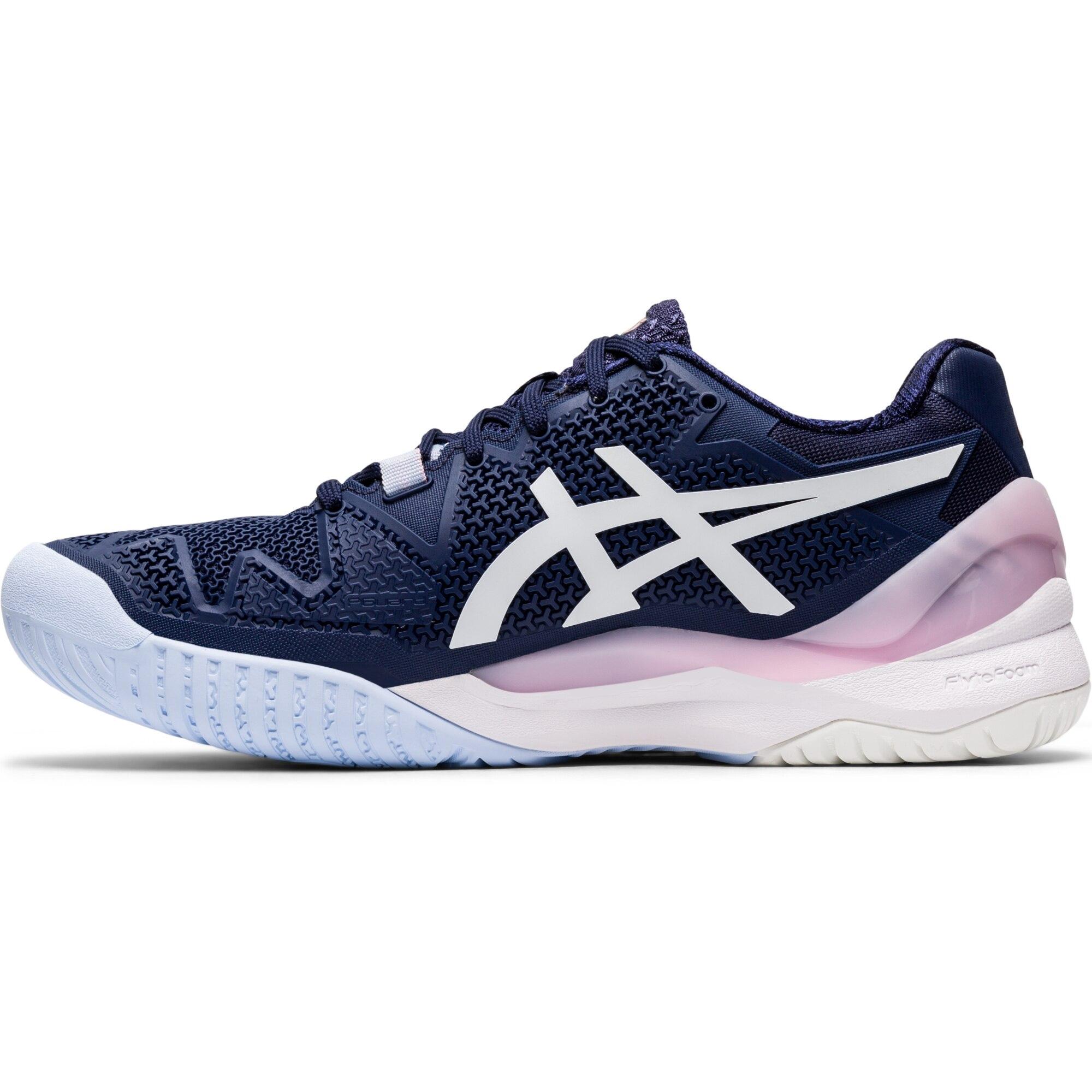 Asics Womens Gel Resolution 8 Tennis Shoes Peacoat White