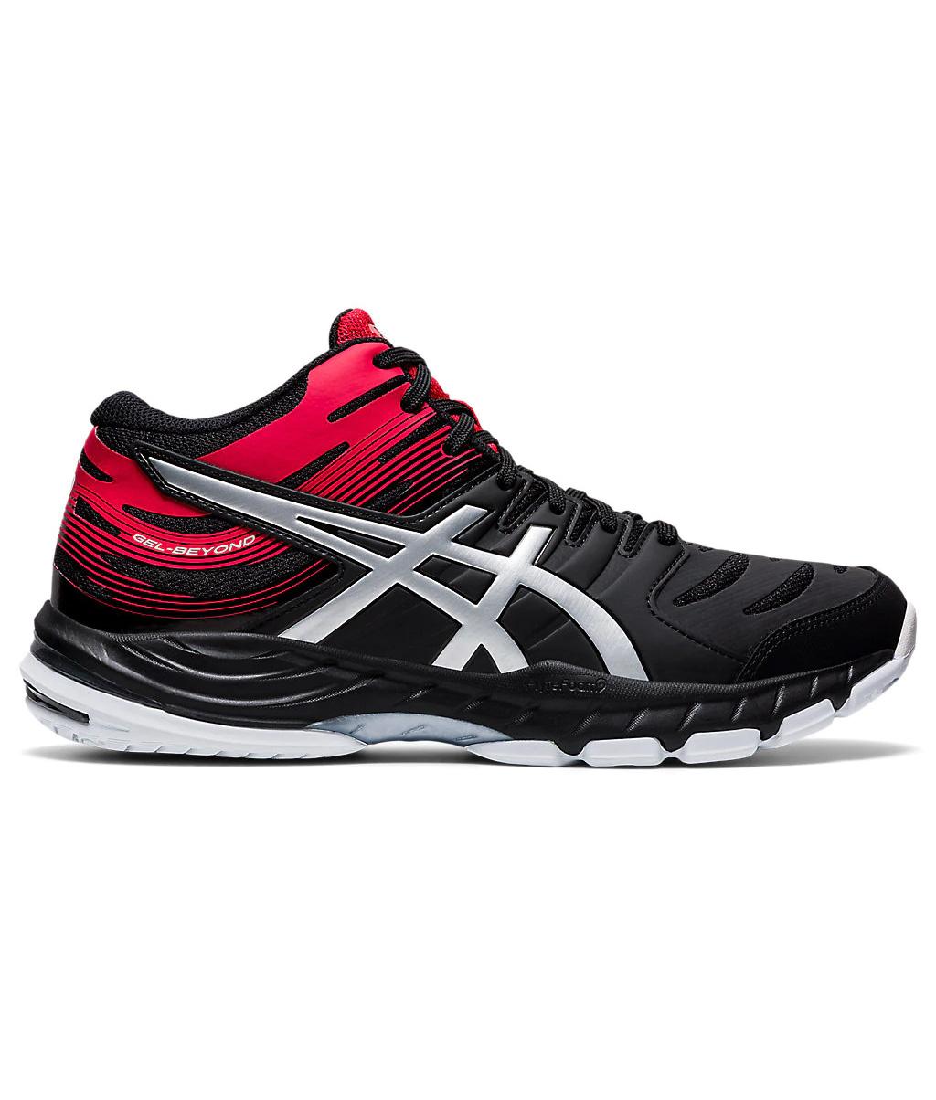 Asics Mens GEL-Beyond 6 Mid Top Indoor Court Shoes - Black/Classic Red ...
