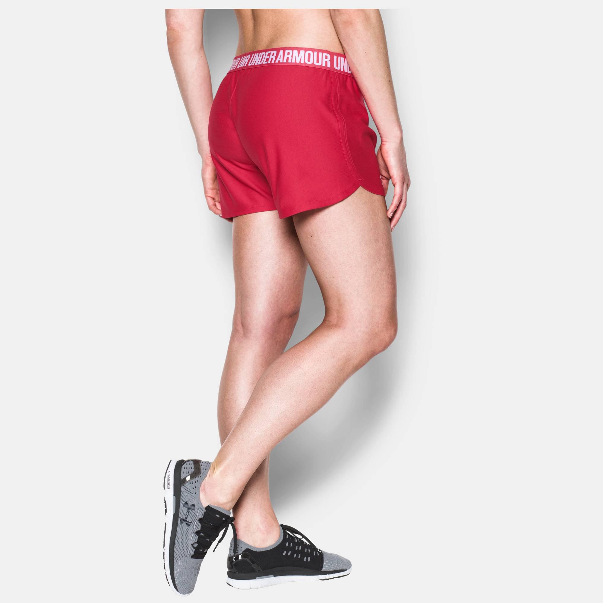 Under Armour Womens Play Up Shorts - Red - Tennisnuts.com