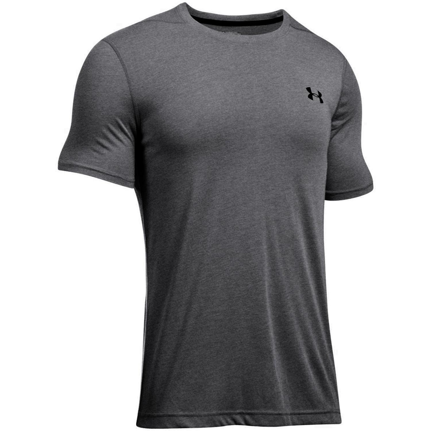 Under Armour Mens Fitted Threadborne Tee - Carbon Heather Grey ...