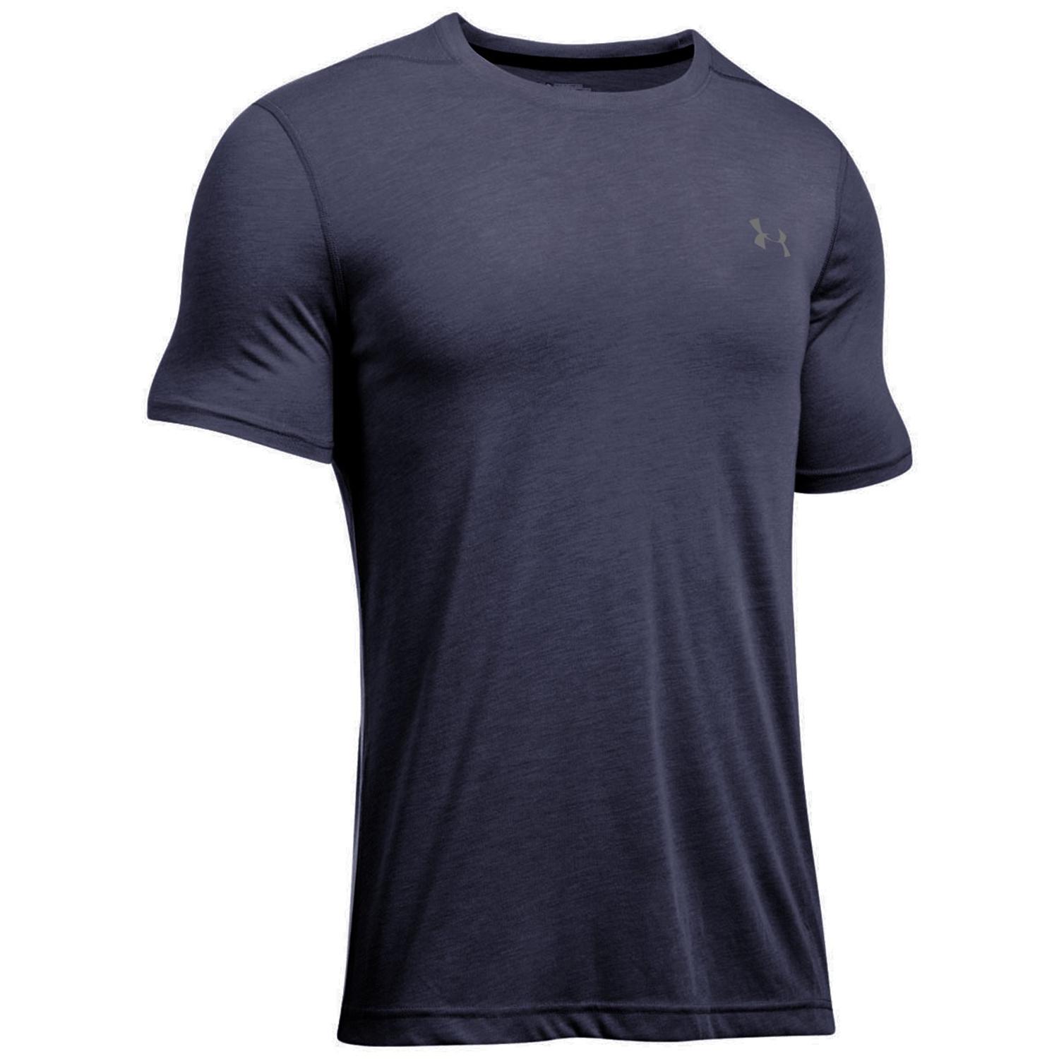 Under Armour Mens Fitted Threadborne Tee - Midnight Navy - Tennisnuts.com