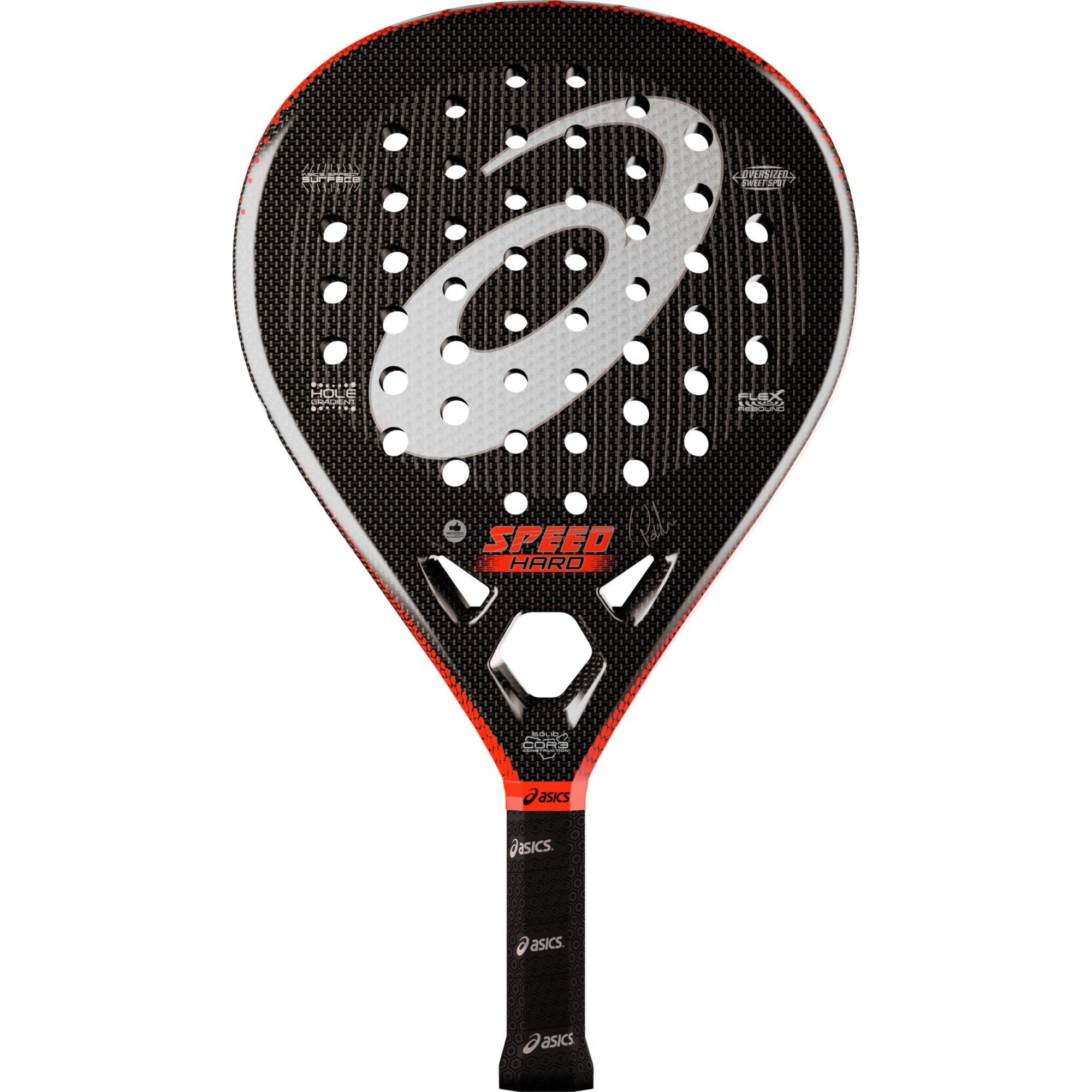 Asics Speed Padel Racket Hard - Black/Cherry Tomato - Tennisnuts.com