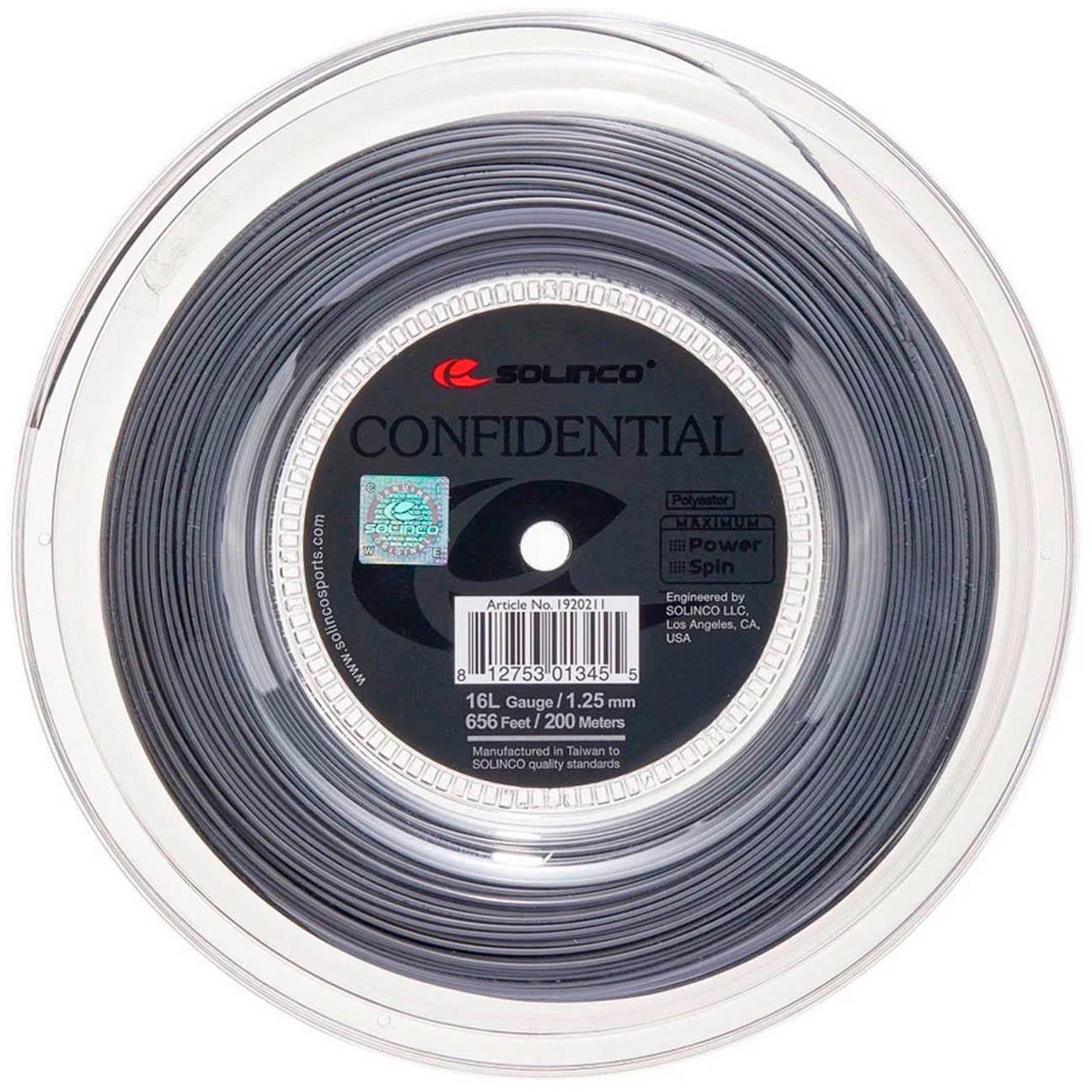 Solinco Confidential 16L (1.25mm) Tennis String Reel - Grey ...