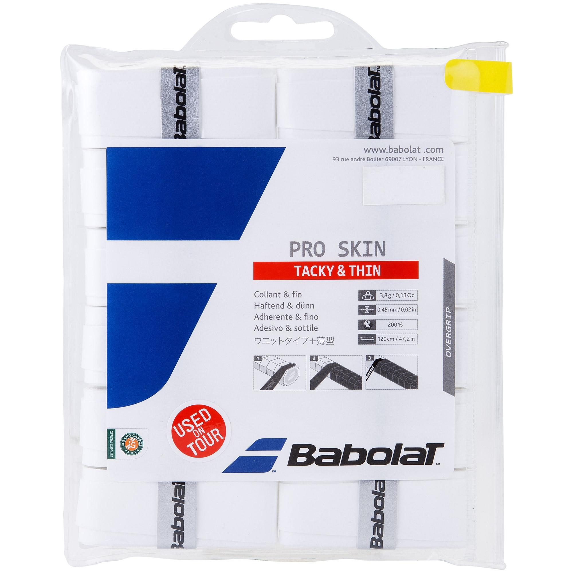 Babolat Pro Skin Overgrips (12 pack) - White - Tennisnuts.com
