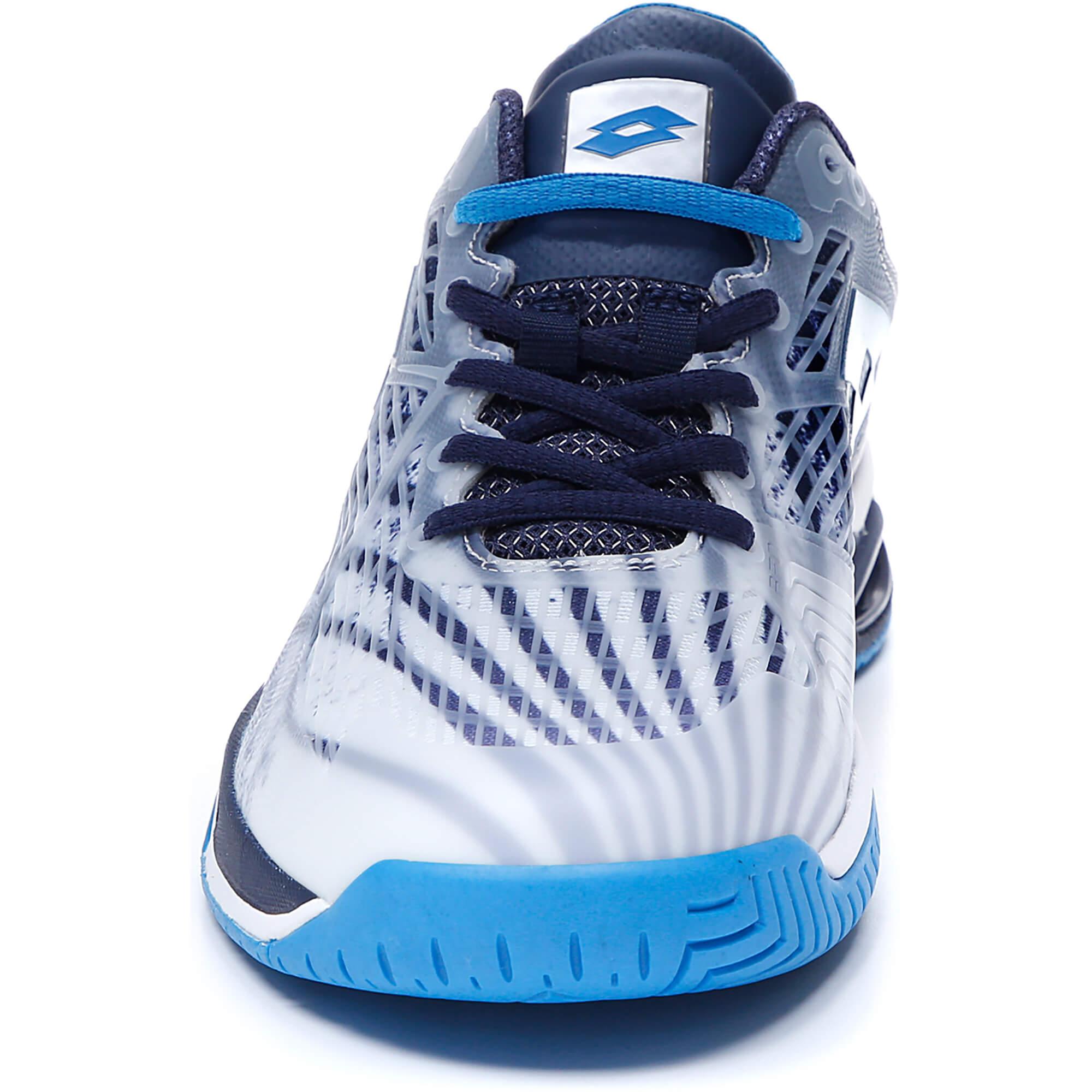 Lotto Mens Mirage 100 Tennis Shoes - All White/Diva Blue/Navy Blue ...