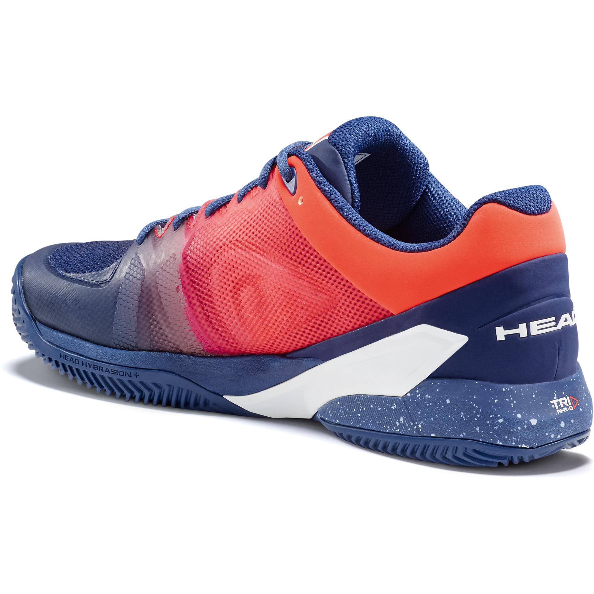 Head Mens Revolt Pro 2.5 Clay Court Tennis Shoes - Blue/Flame Orange ...