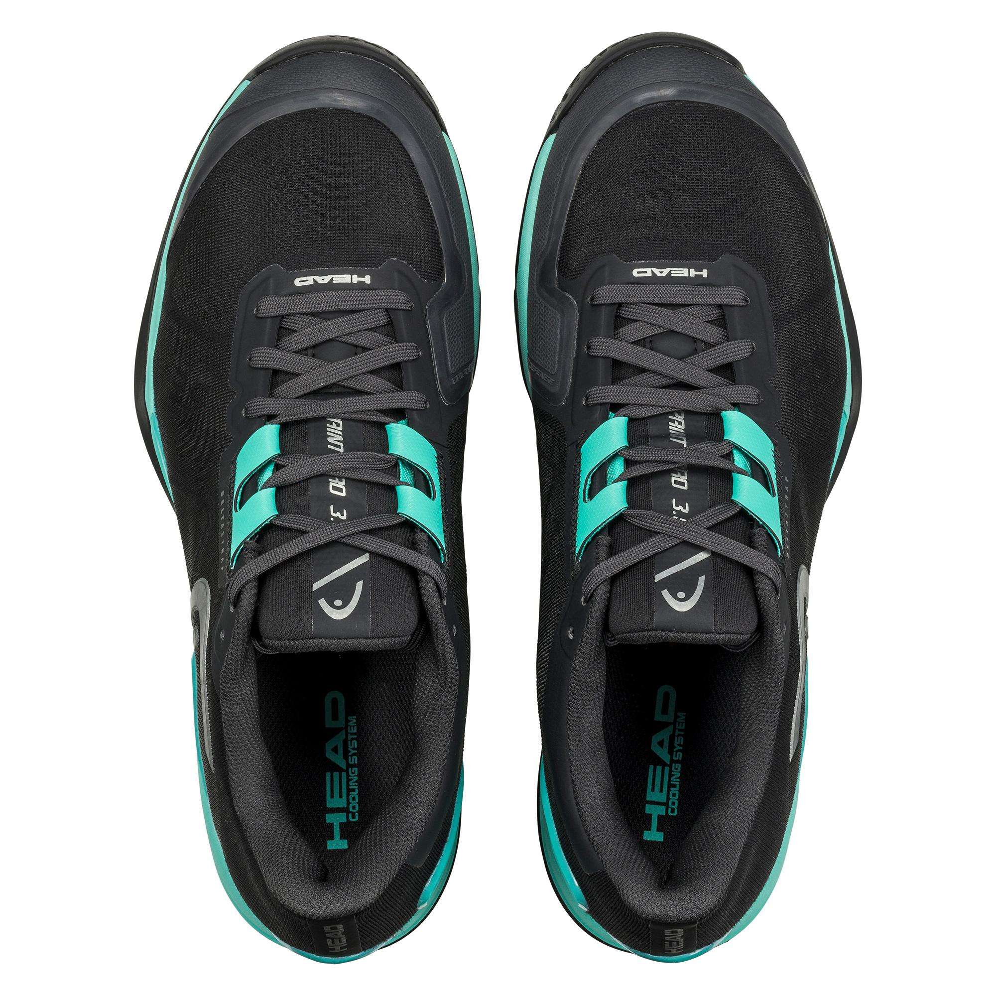 Head Mens Sprint Pro 3.5 Tennis Shoes - Black/Teal - Tennisnuts.com