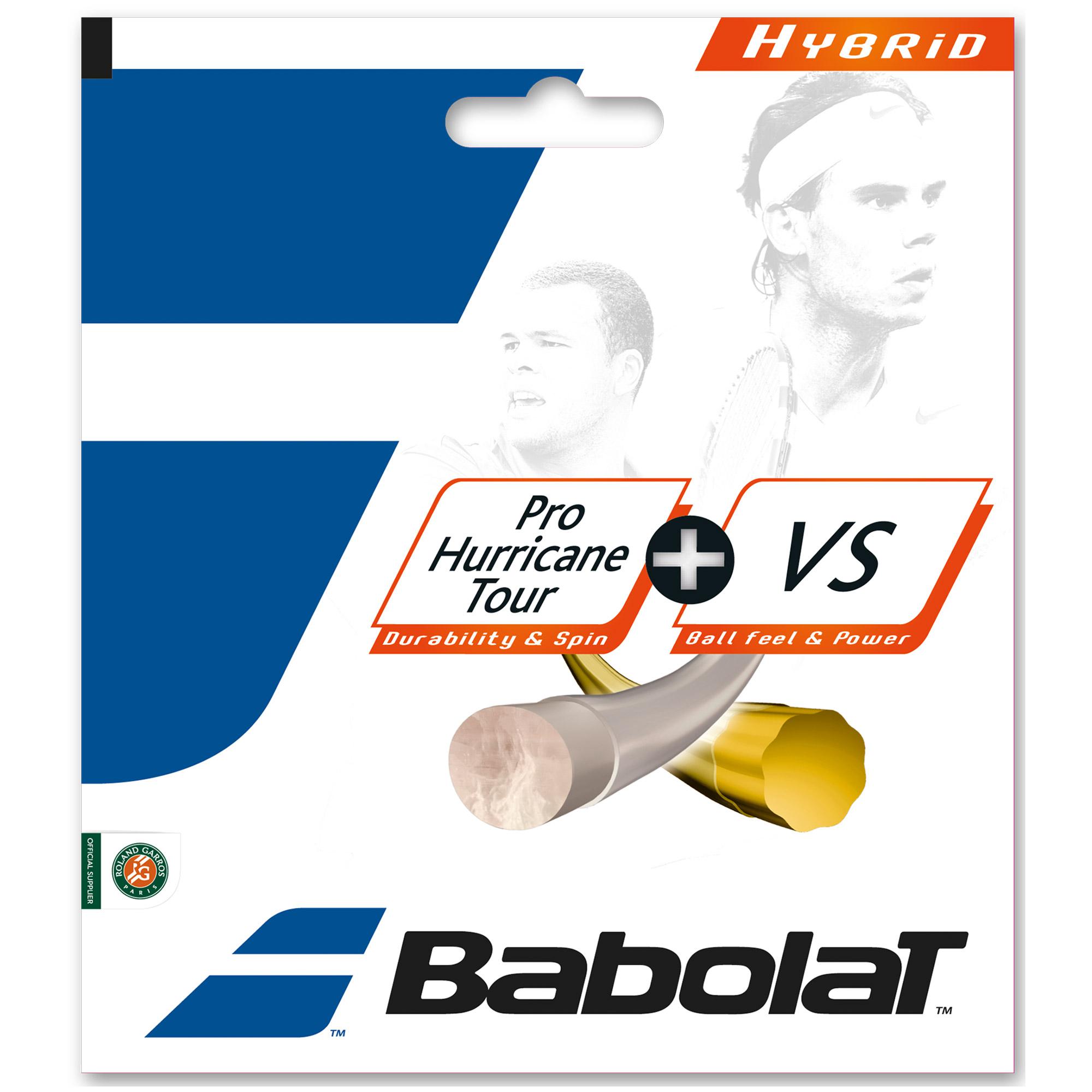 Babolat Pro Hurricane Tour 17 + VS Gut 16 Hybrid String Set ...