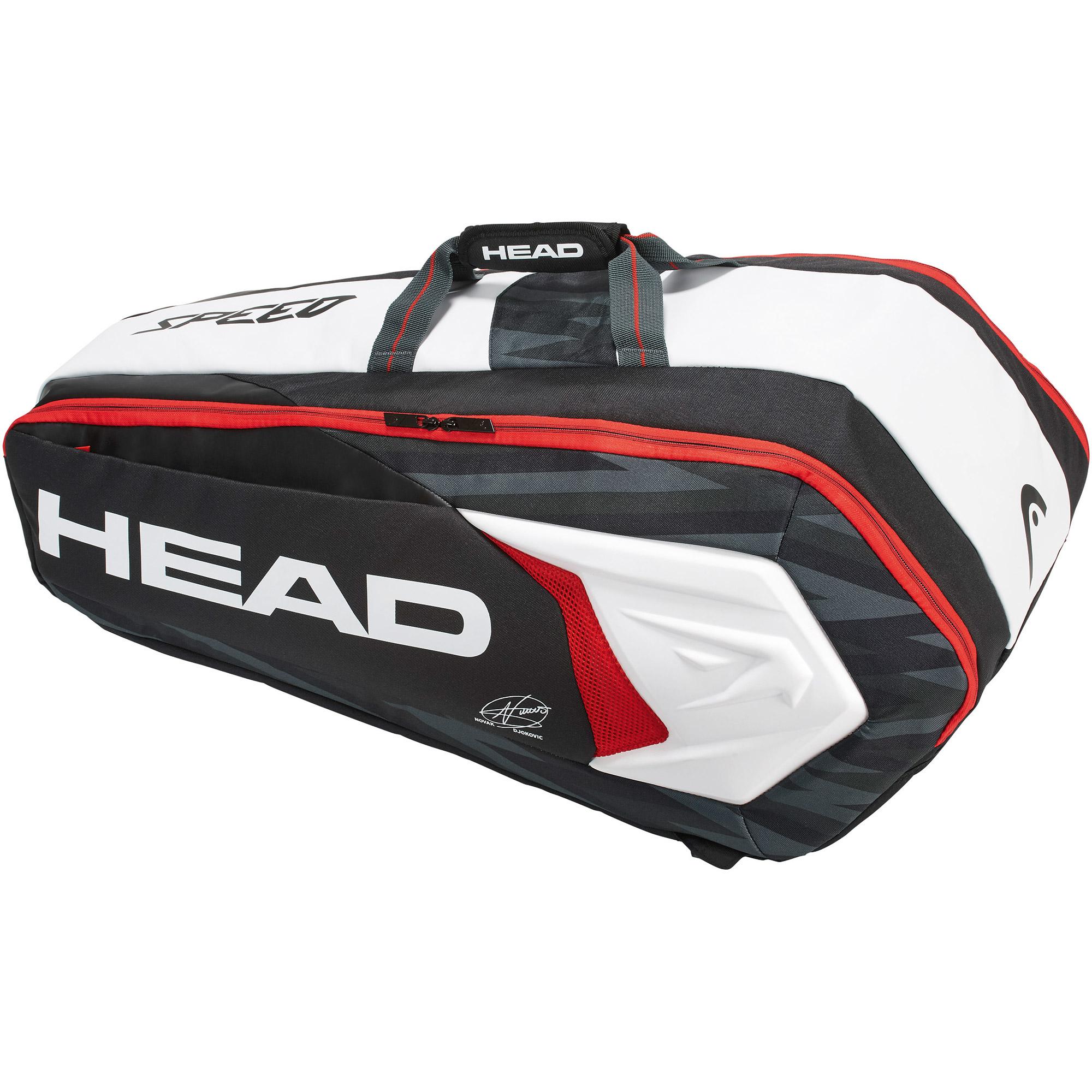 Head Djokovic Supercombi 9 Racket Bag - Black/White - Tennisnuts.com