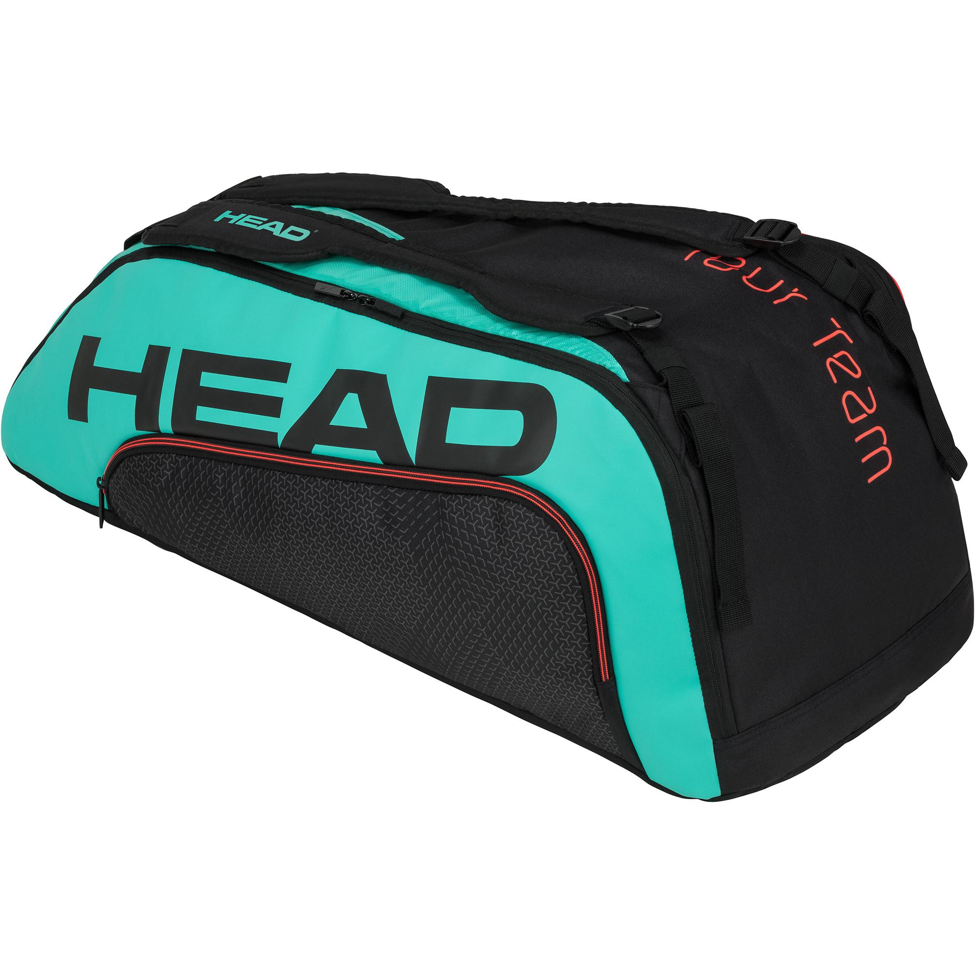 Head Tour Team Supercombi 9 Racket Bag - Black/Teal - Tennisnuts.com