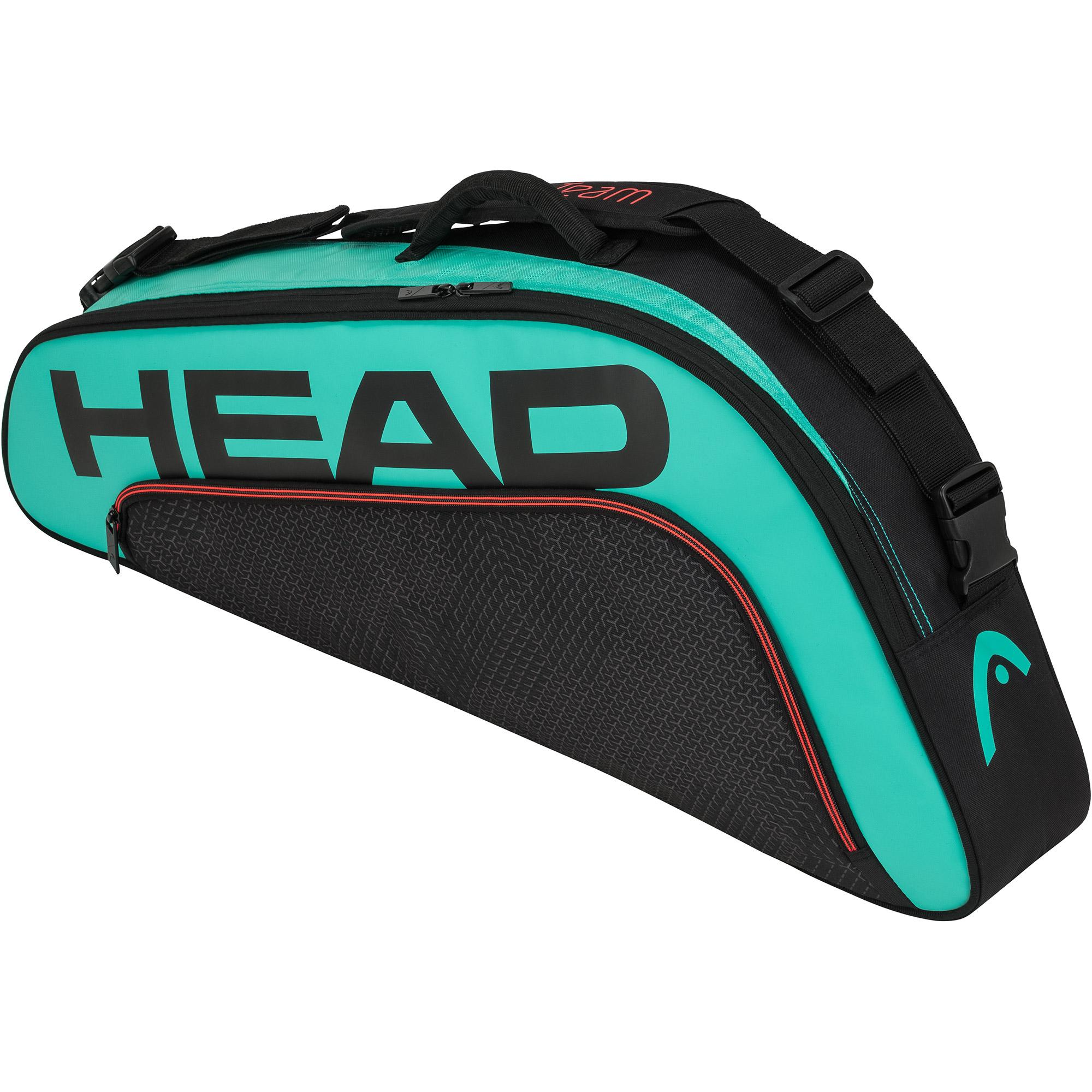 Head Tour Team Pro 3 Racket Bag - Black/Teal - Tennisnuts.com