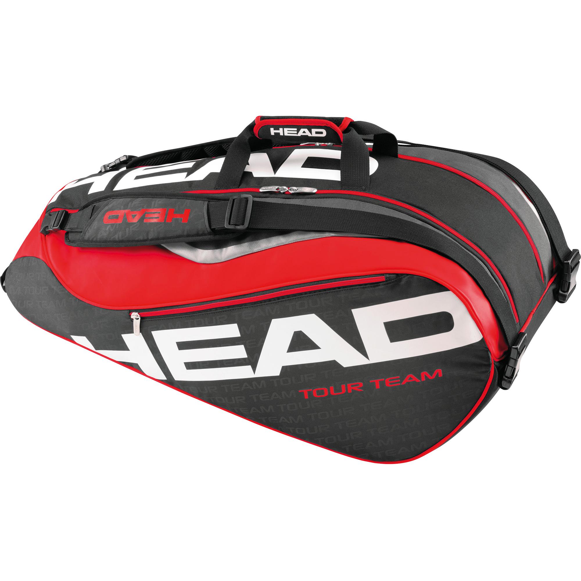 Head Tour Team Supercombi 9 Racket Bag - Black/Red - Tennisnuts.com