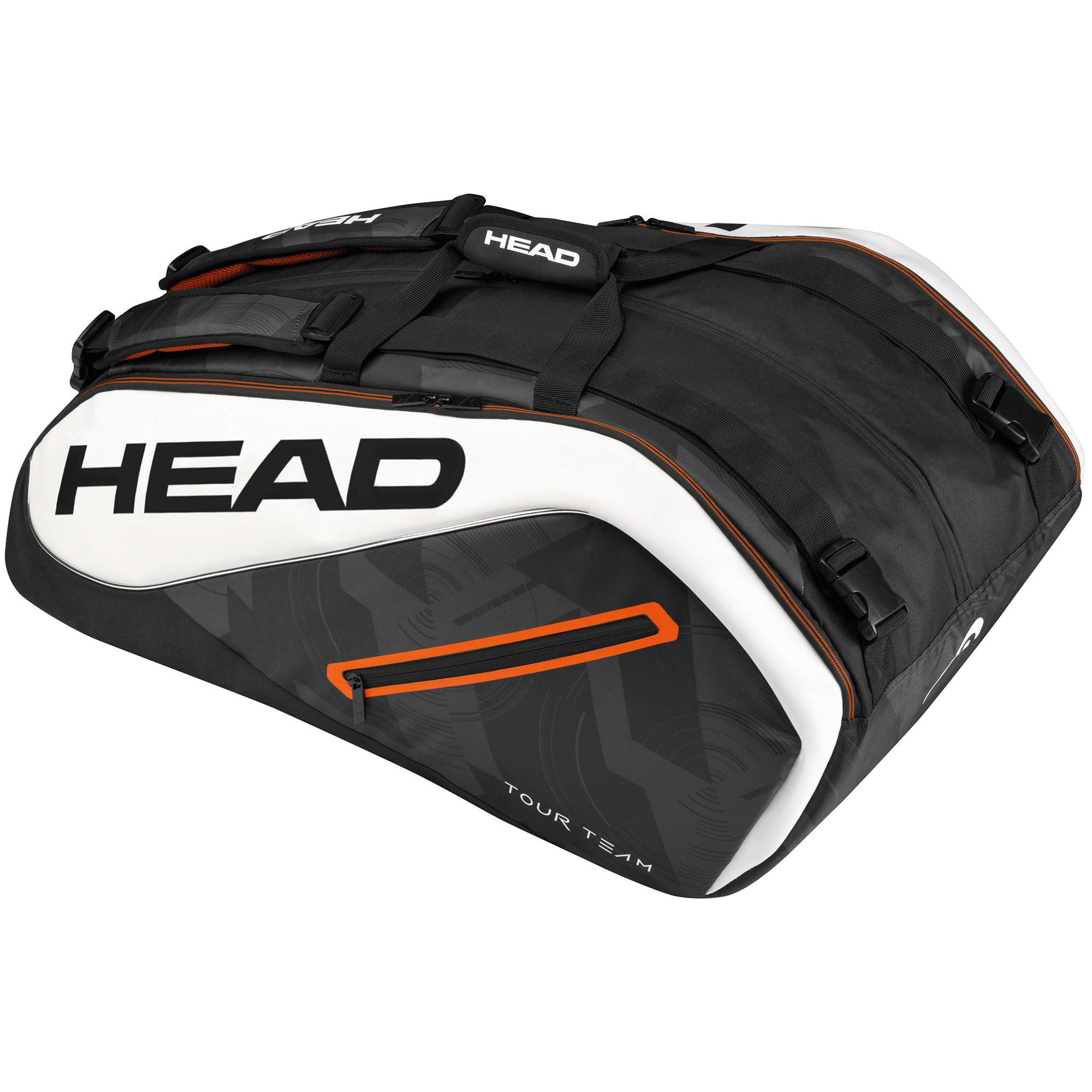 Head Tour Team Monstercombi 12 Racket Bag - Black/White - Tennisnuts.com