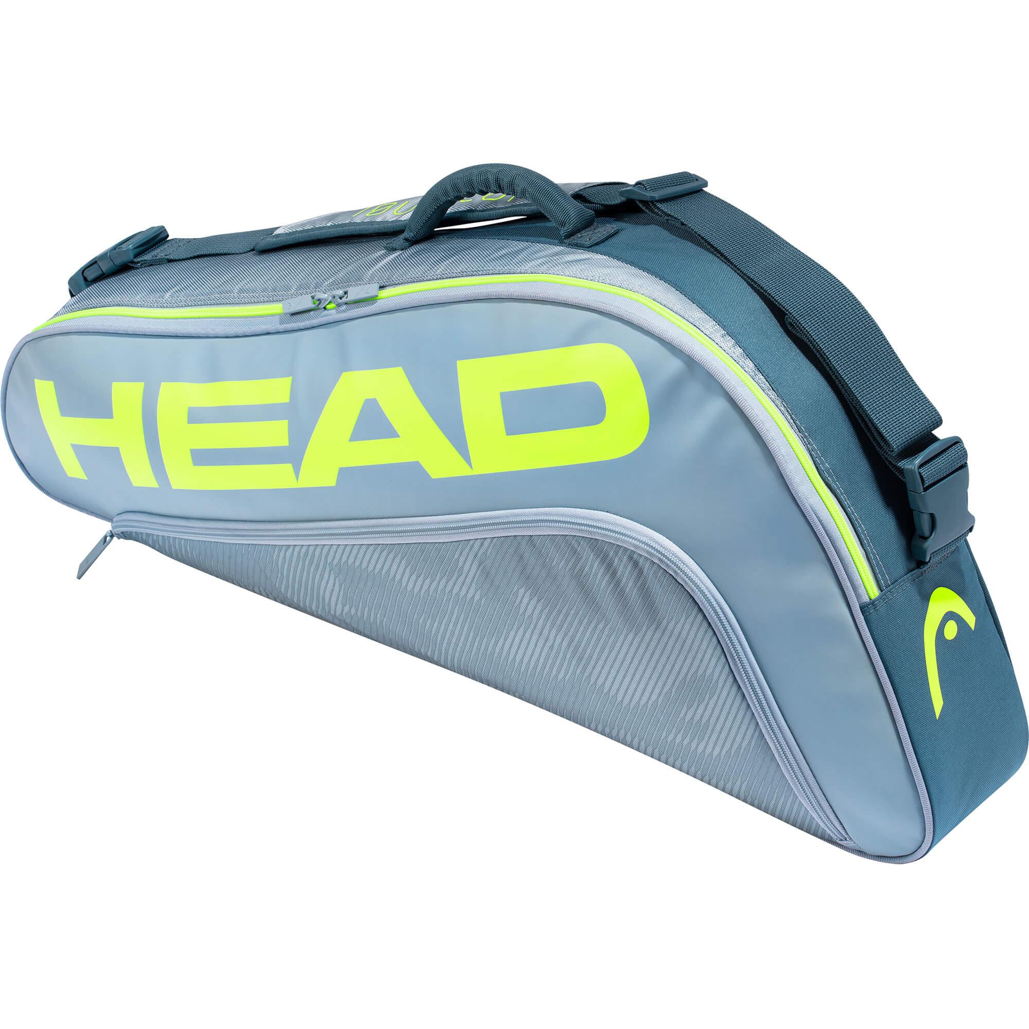 Head Tour Team Extreme Pro 3 Racket Bag - Grey/Neon Yellow - Tennisnuts.com