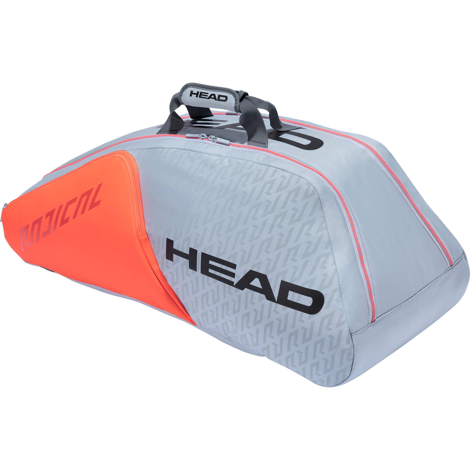 Head Radical Supercombi 9 Racket Bag - Grey/Orange - Tennisnuts.com