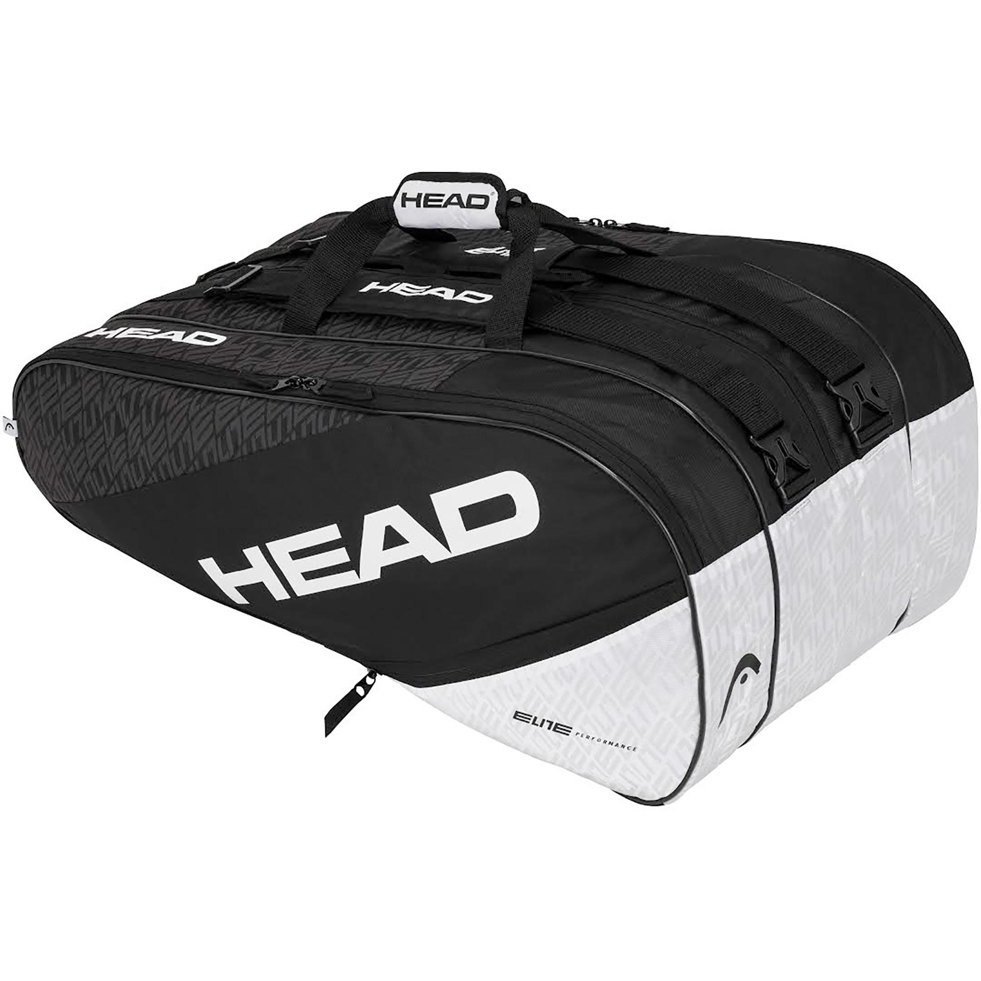 Head Elite Monstercombi 12 Racket Bag - Black/White - Tennisnuts.com