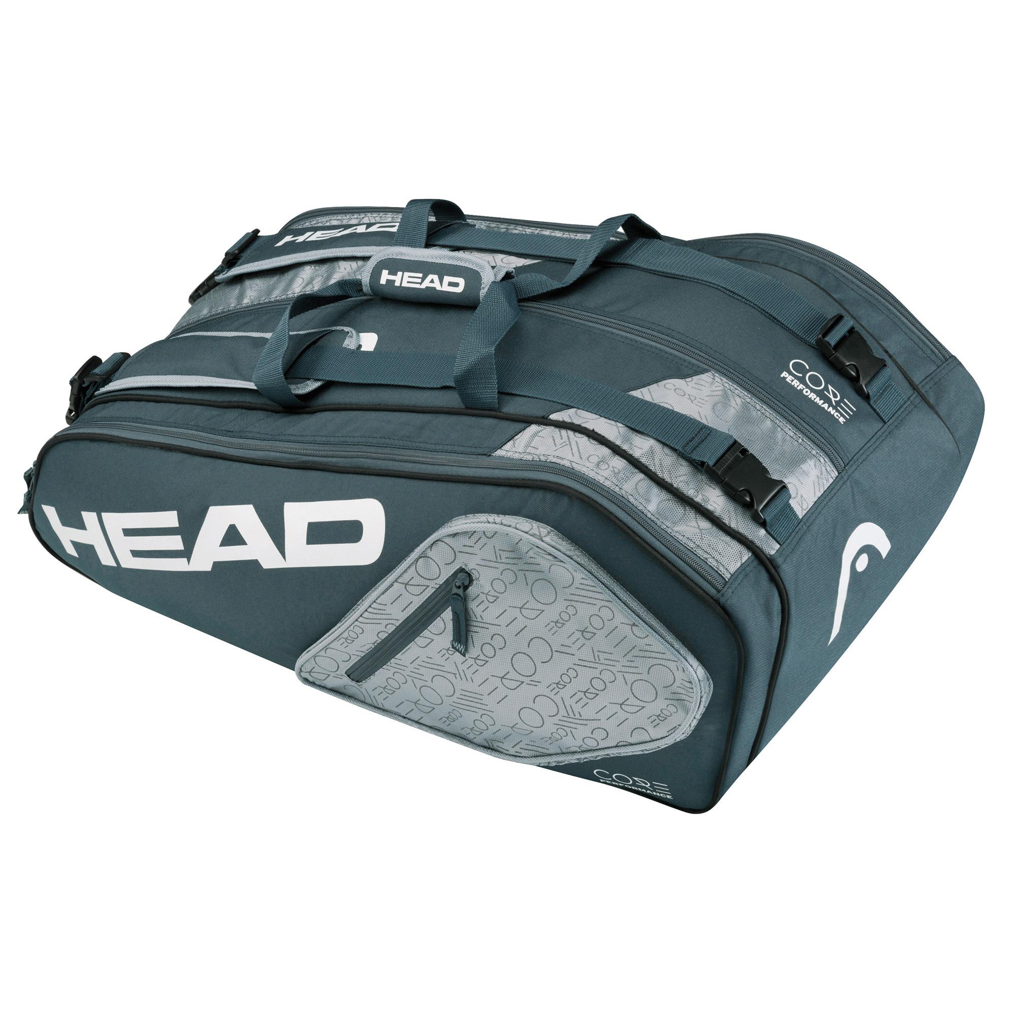 Head Core Supercombi 9 Racket Bag - Anthracite/Grey - Tennisnuts.com