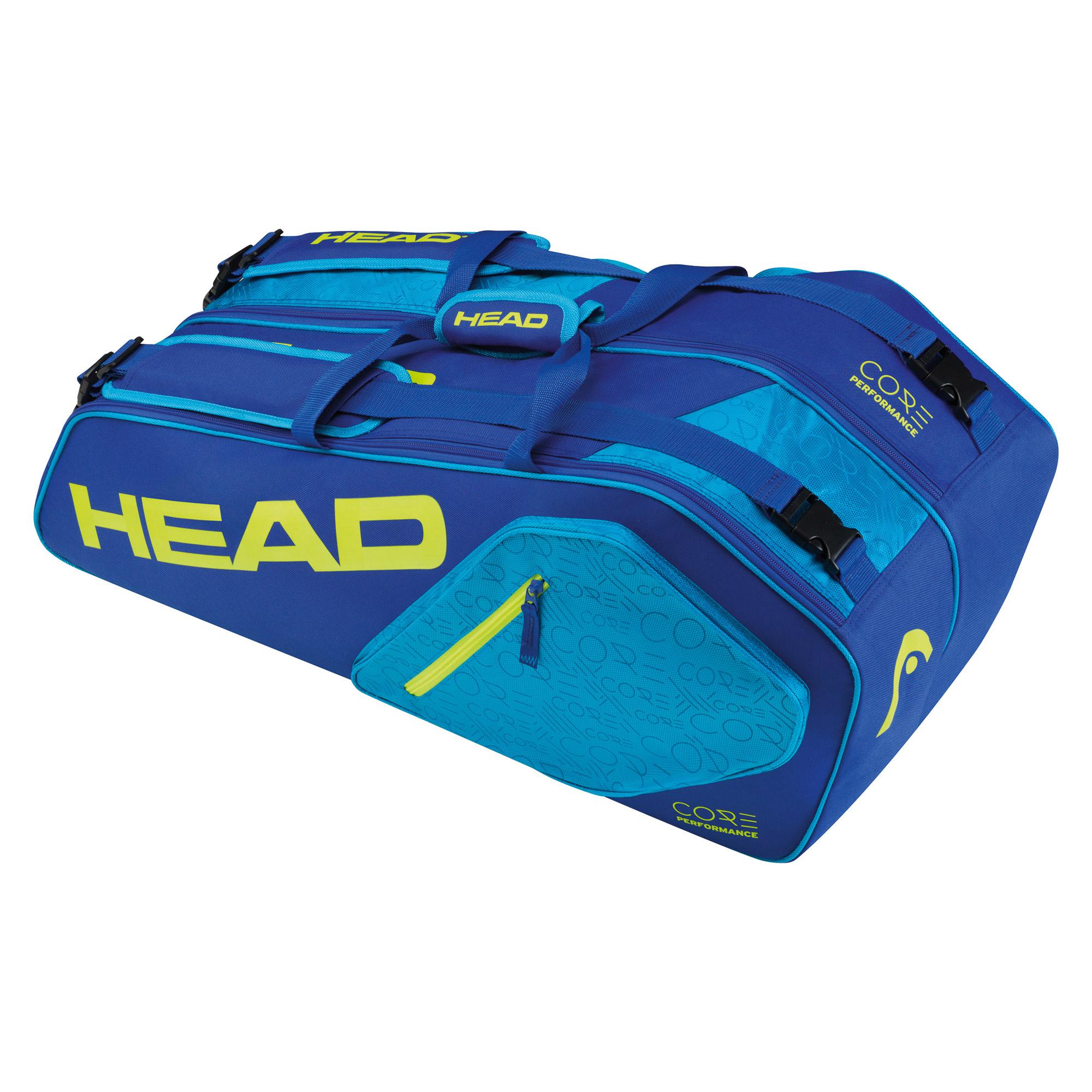 Head Core Combi 6 Racket Bag - Blue/Yellow - Tennisnuts.com