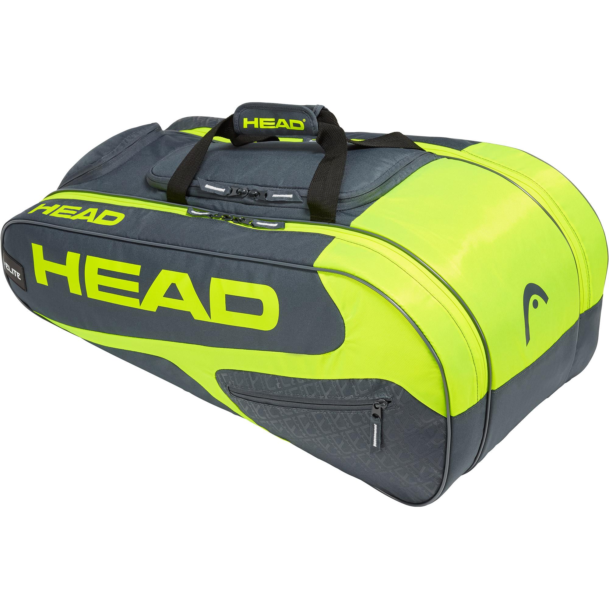 Head Elite All Court Racket Bag - Grey/Yellow - Tennisnuts.com