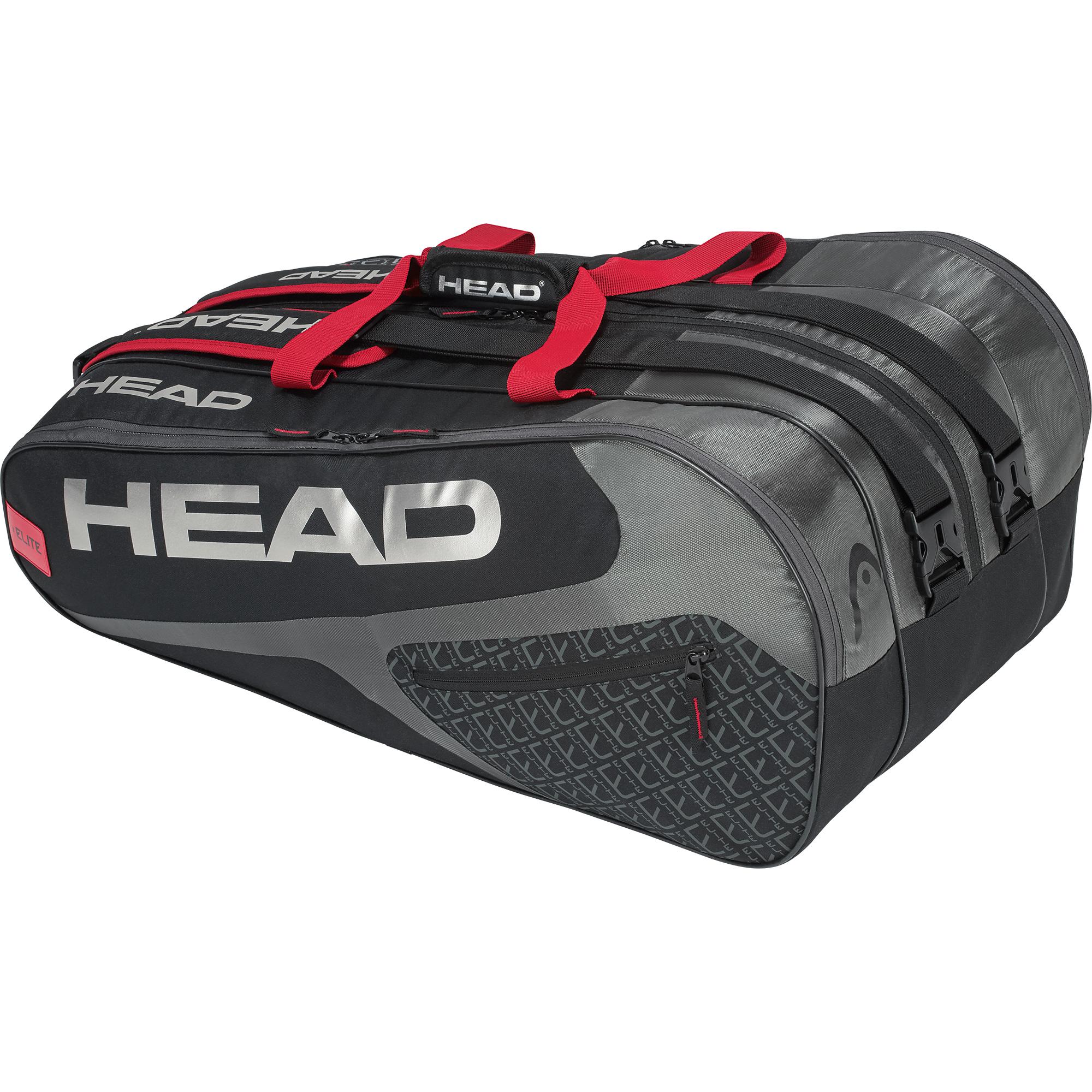 Head Elite Monstercombi 12 Racket Bag - Black/Red - Tennisnuts.com