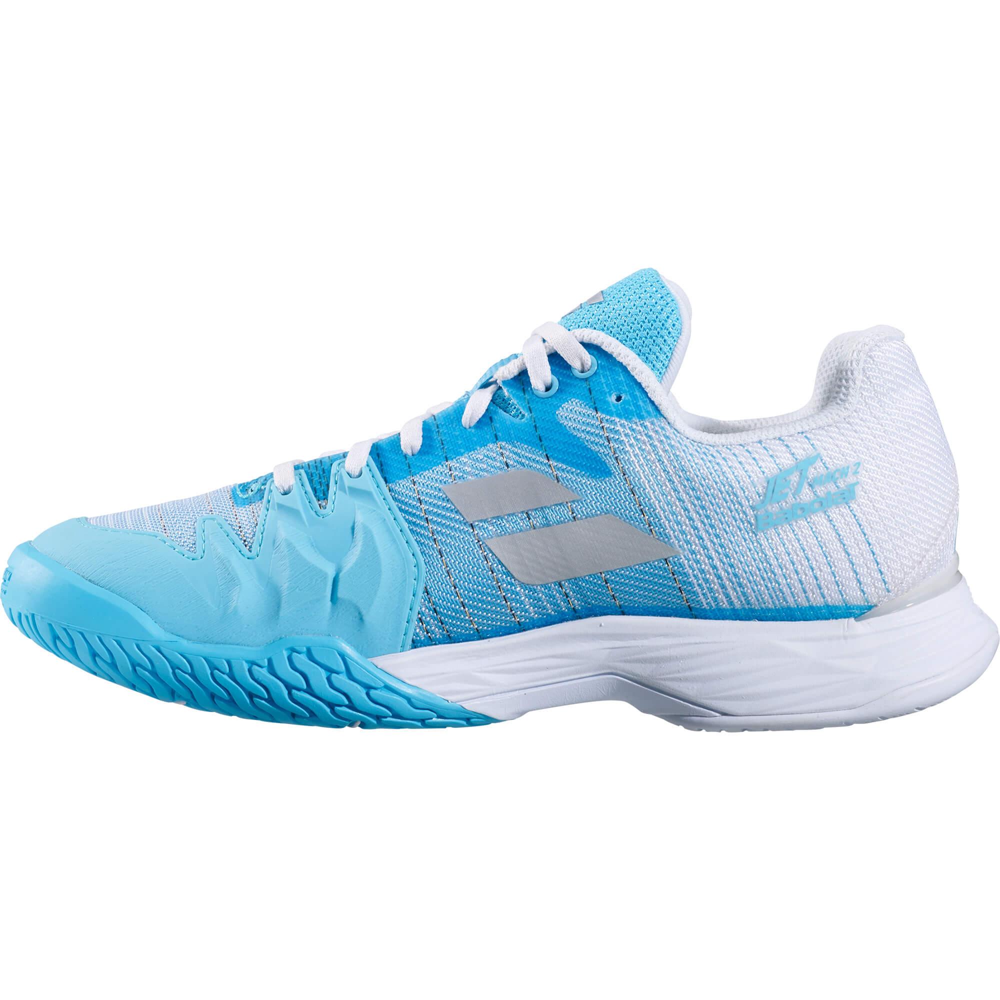 Babolat Womens Jet Mach II Tennis Shoes - Capri/White - Tennisnuts.com