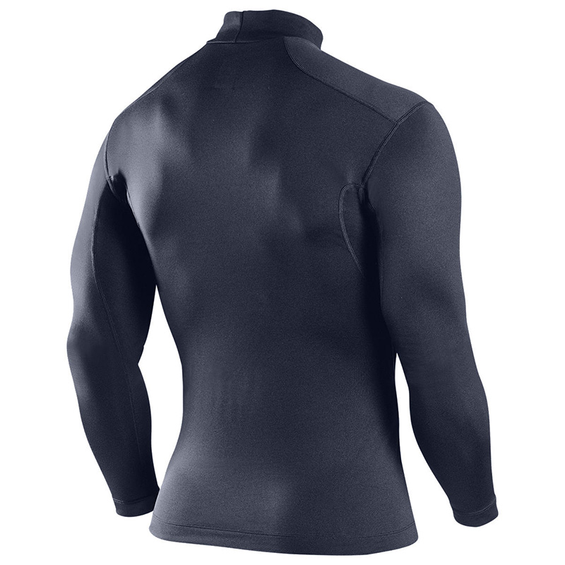 Nike Mens Pro Combat HyperWarm Compression Mock Top - Obsidian/Grey ...