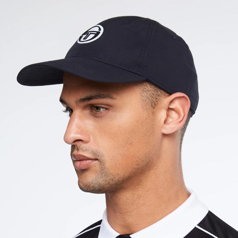 Sergio Tacchini Tennis Cap - Black/White - Tennisnuts.com