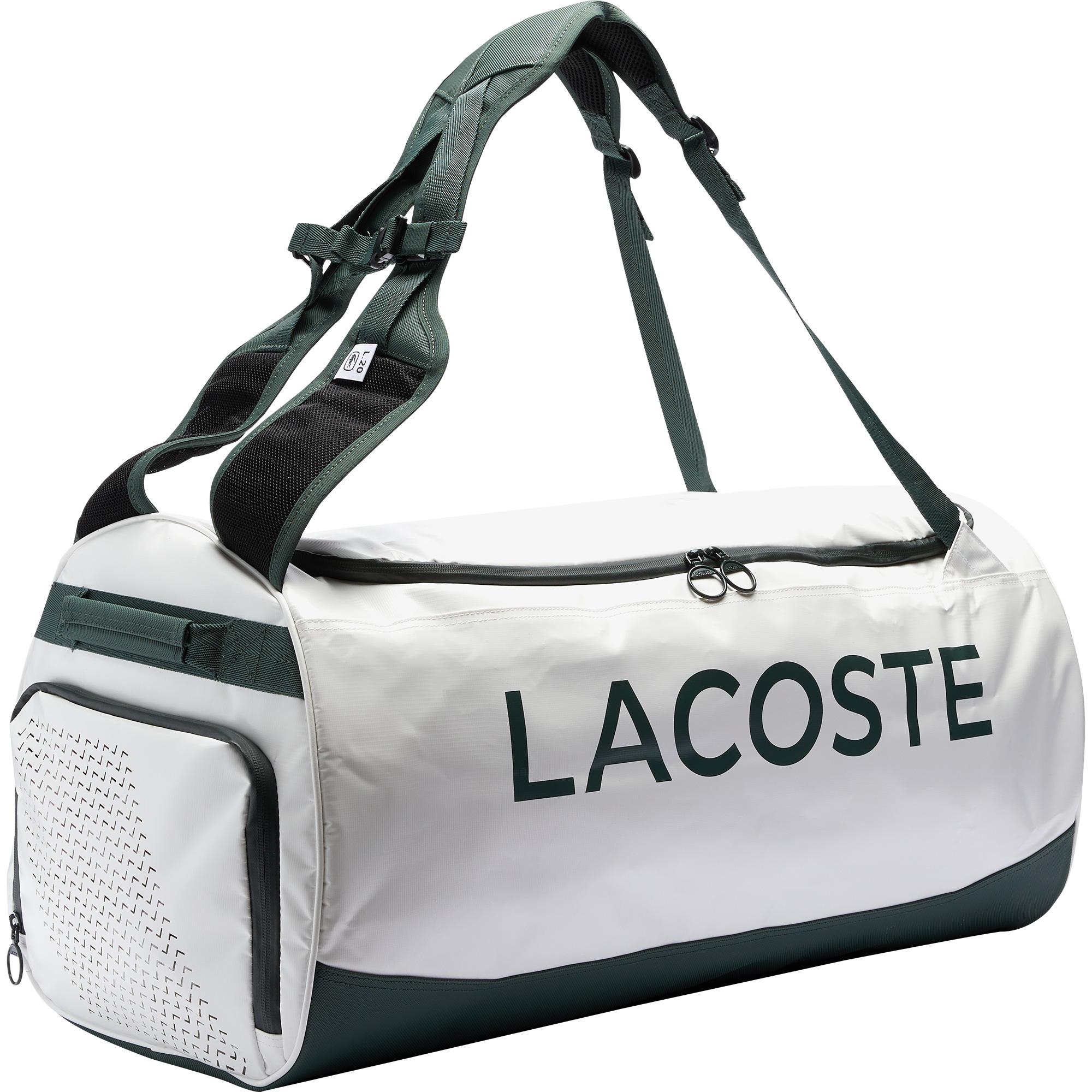 Lacoste Tour L20 3 Racket Bag - White/Green - Tennisnuts.com