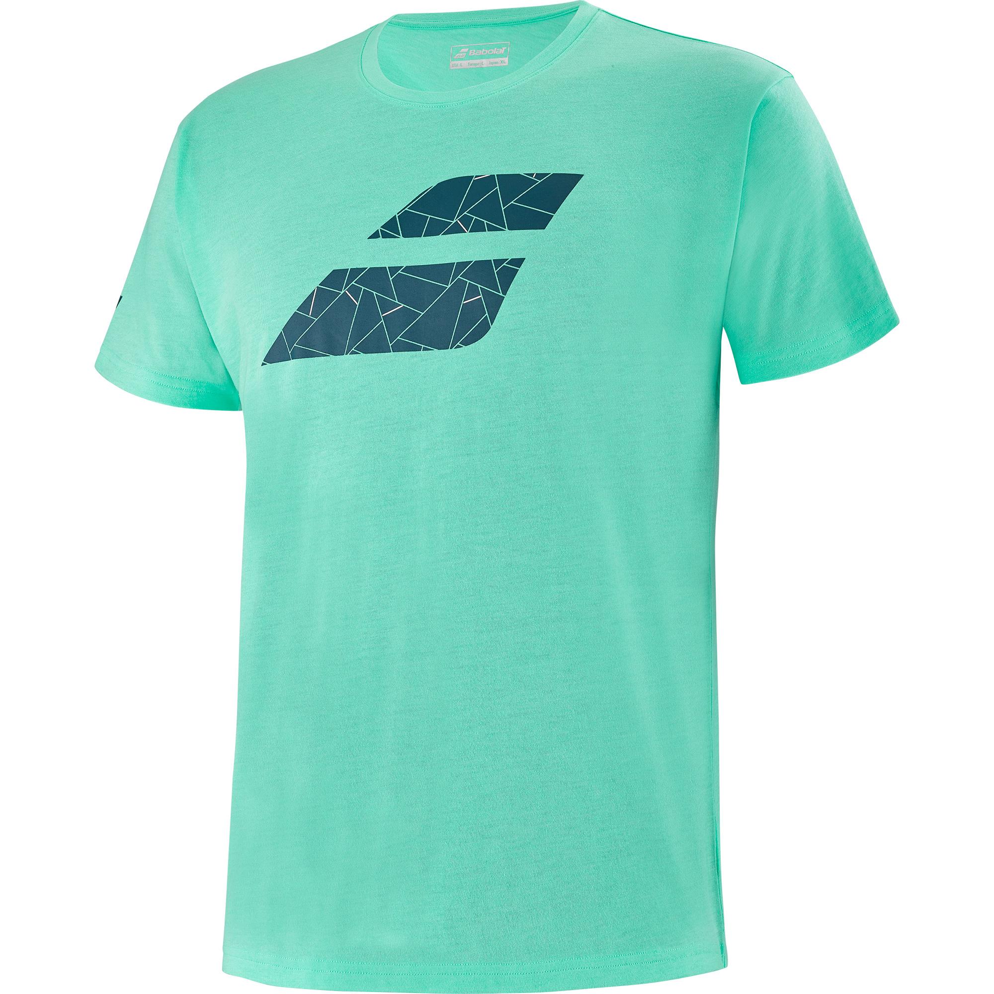 Babolat Mens Exercise Big Flag Tee - Heather Green - Tennisnuts.com