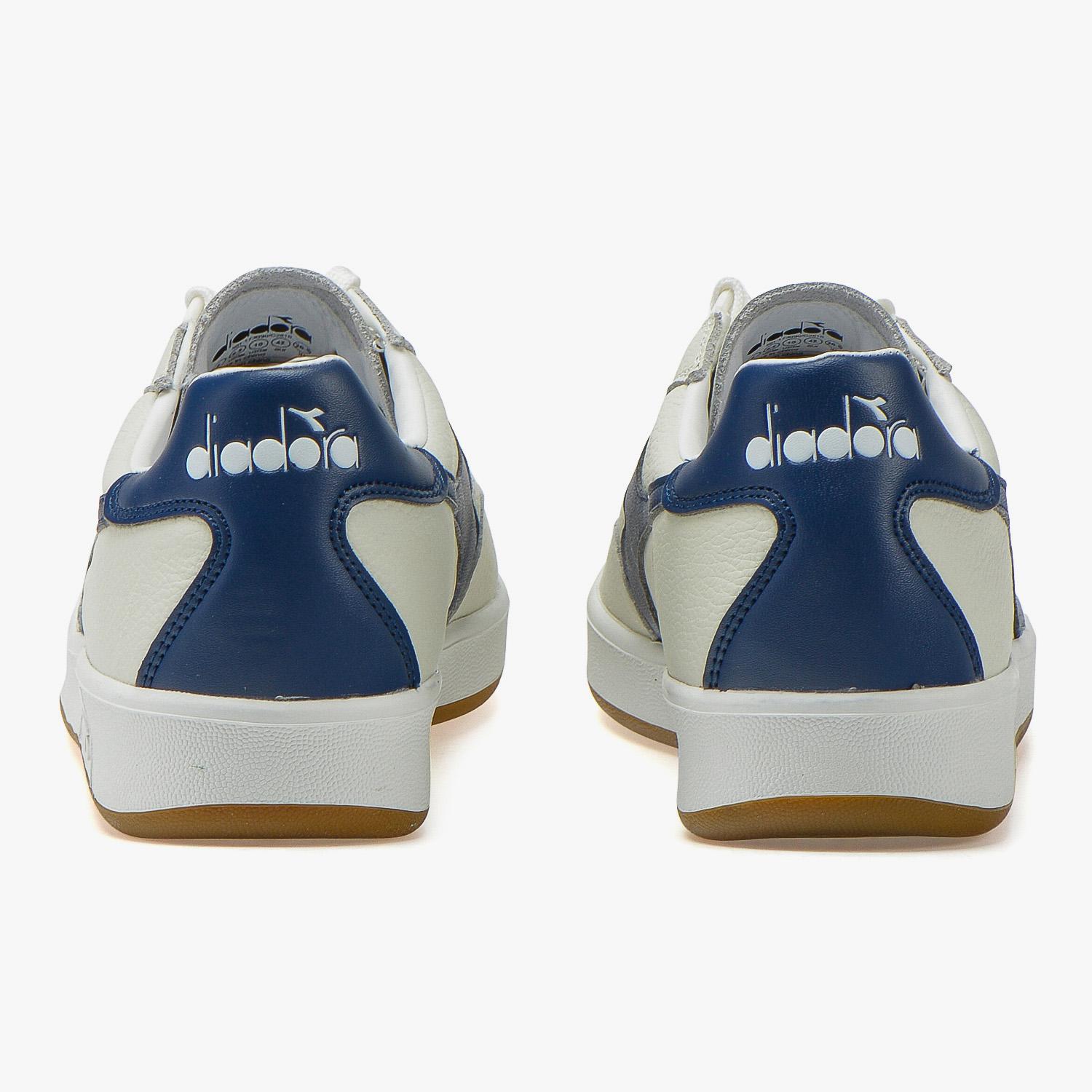 Diadora Mens B.Elite Premium L Shoes - White/Blue - Tennisnuts.com