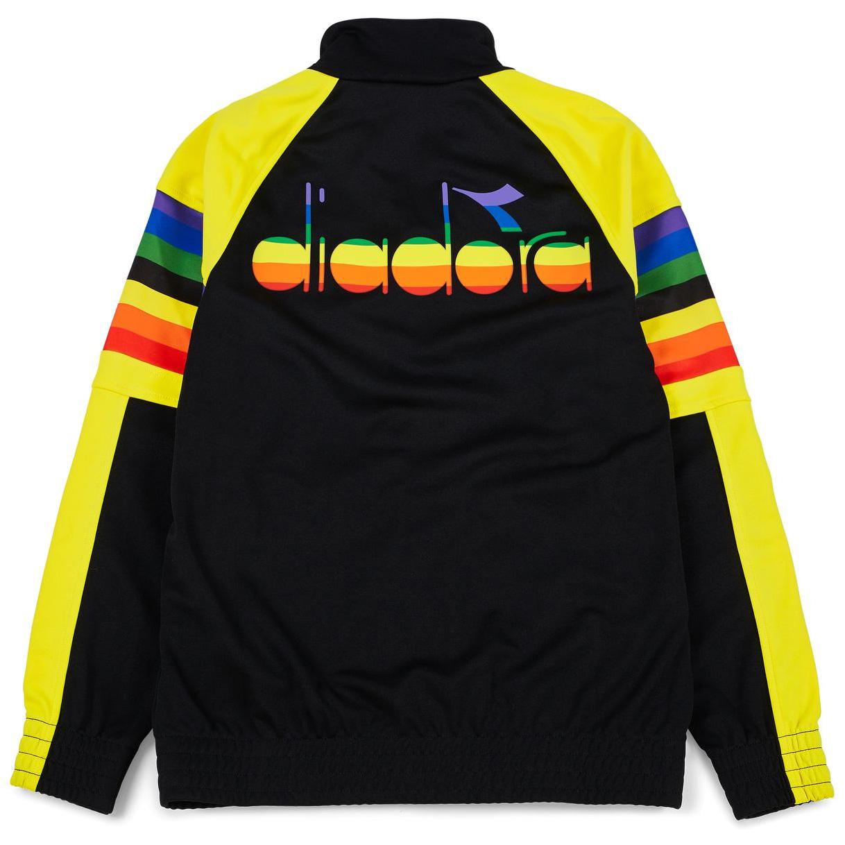 Diadora Mens Track Jacket - Black/Yellow - Tennisnuts.com