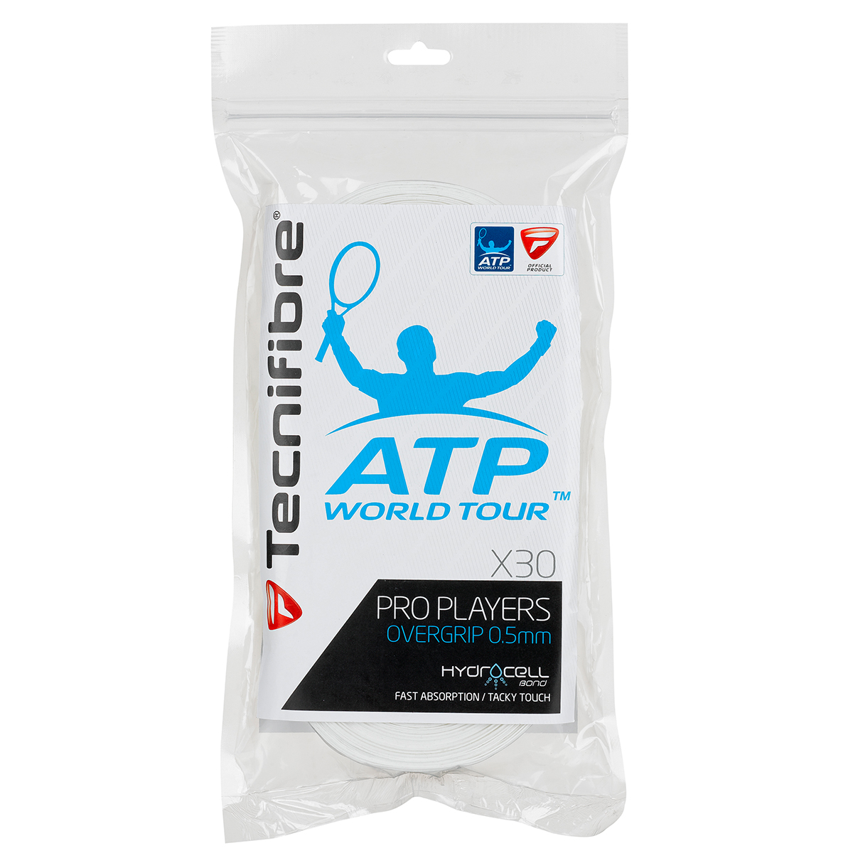 Tecnifibre ATP Pro Players Wrap (Pack of 30) - White - Tennisnuts.com