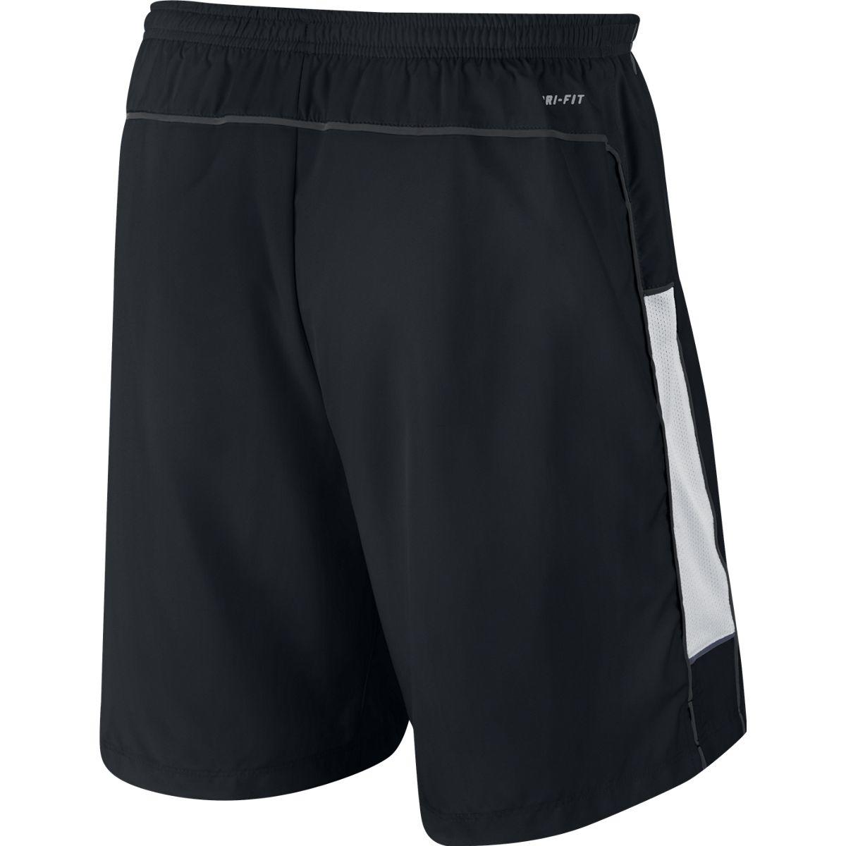 Nike Mens 9" Woven Warm Up Short - Black/Silver - Tennisnuts.com