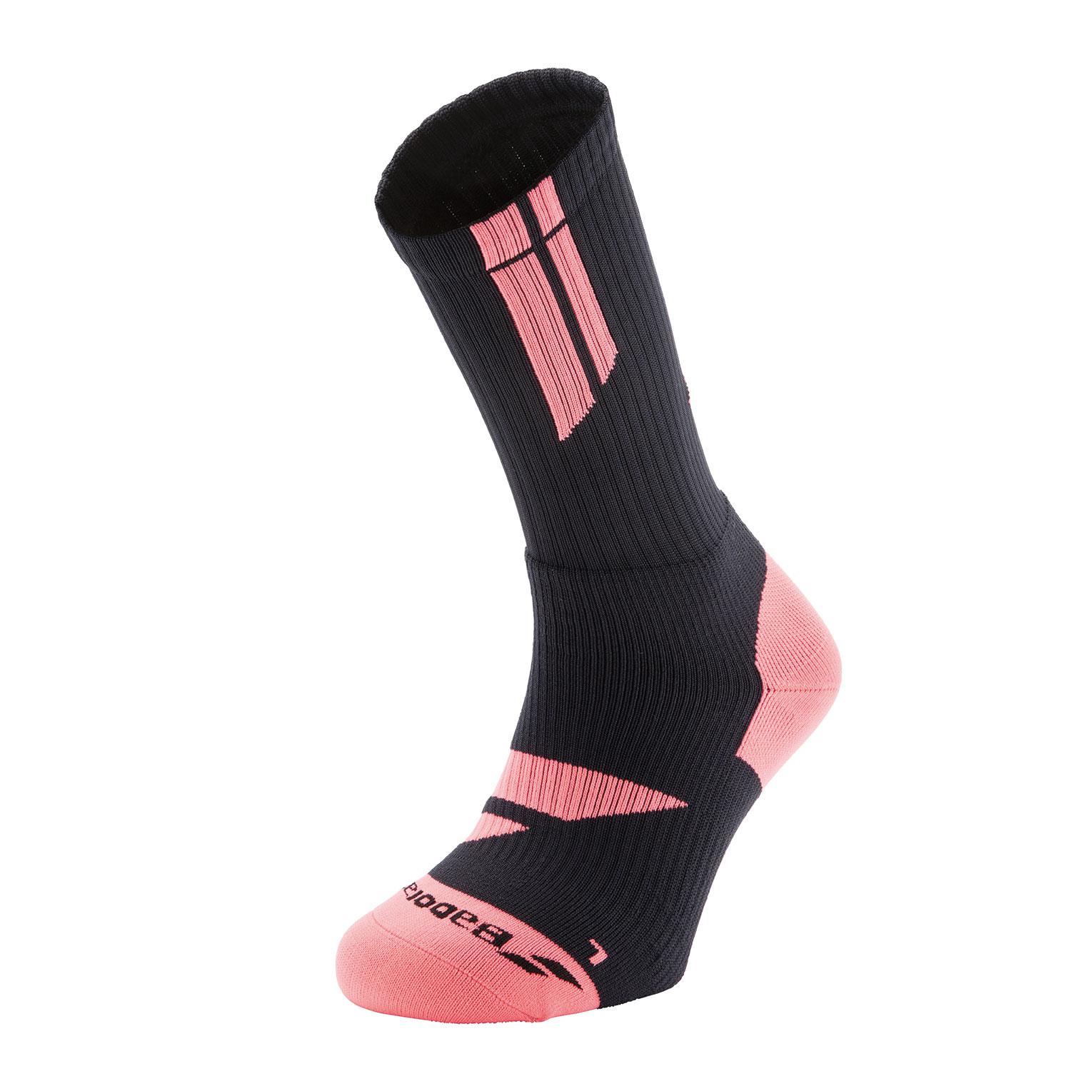 Babolat Mens Team Big Logo Tennis Socks (1 Pair) - Dark Grey/Pink ...