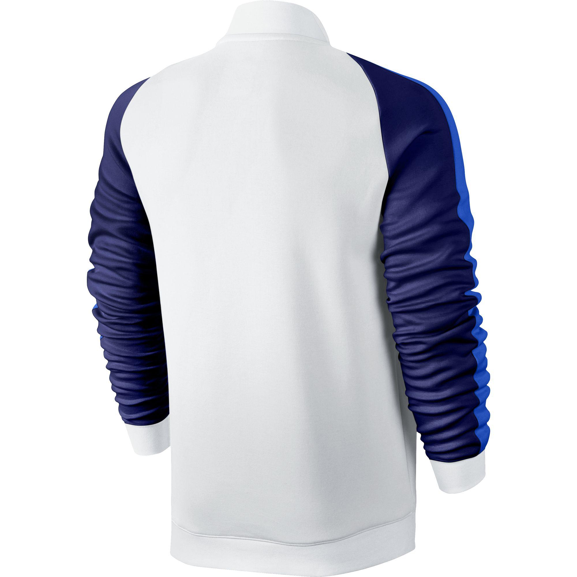 Nike Mens Premier RF Jacket - White/Blue - Tennisnuts.com