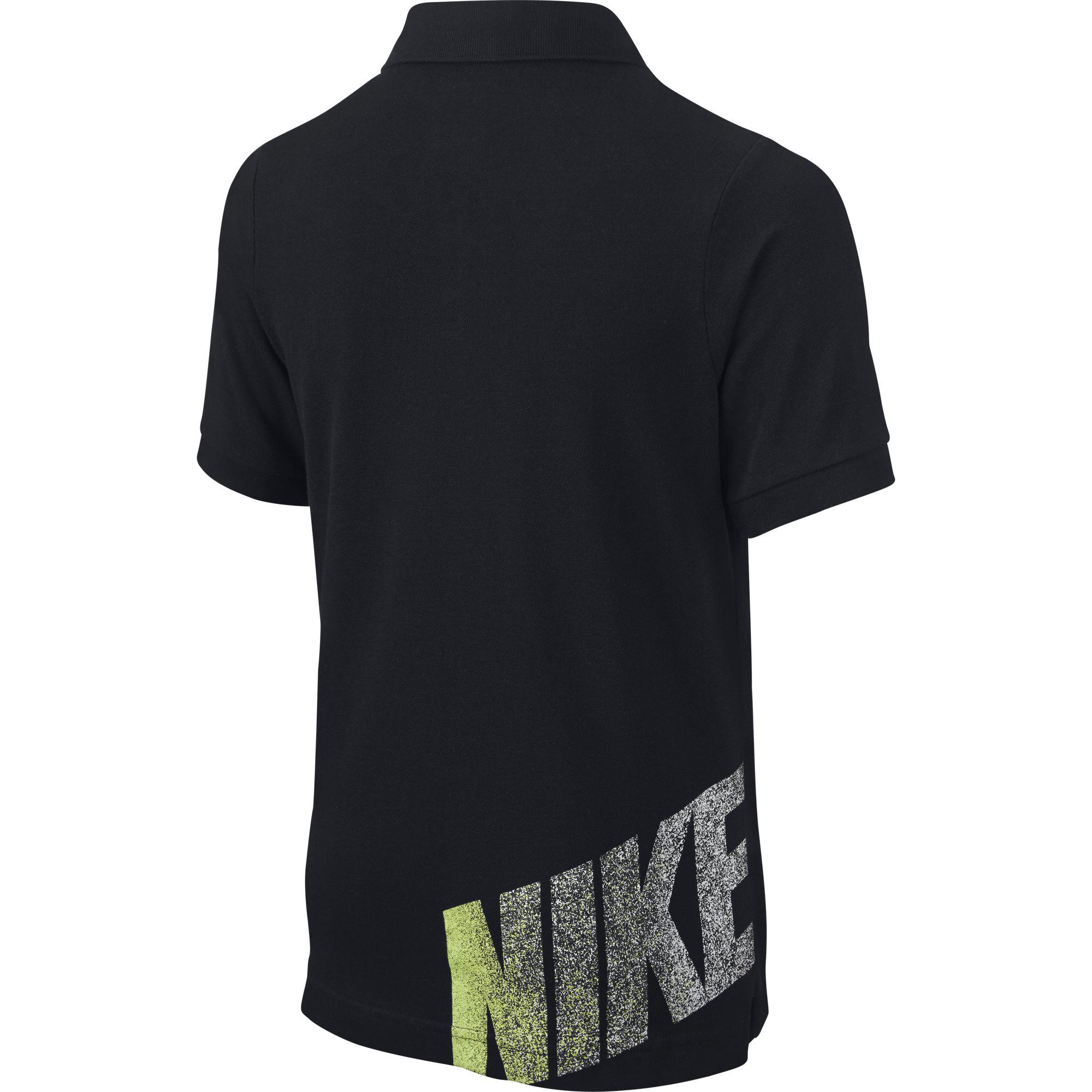 Nike Boys Club Polo - Black/Volt - Tennisnuts.com
