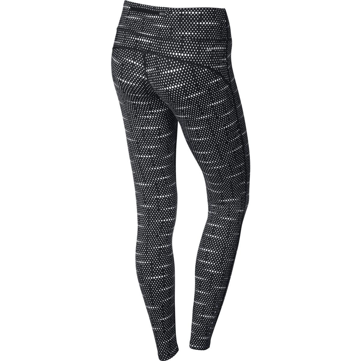 Nike Womens Dri-FIT Epic Run Printed Tights - Black/White - Tennisnuts.com