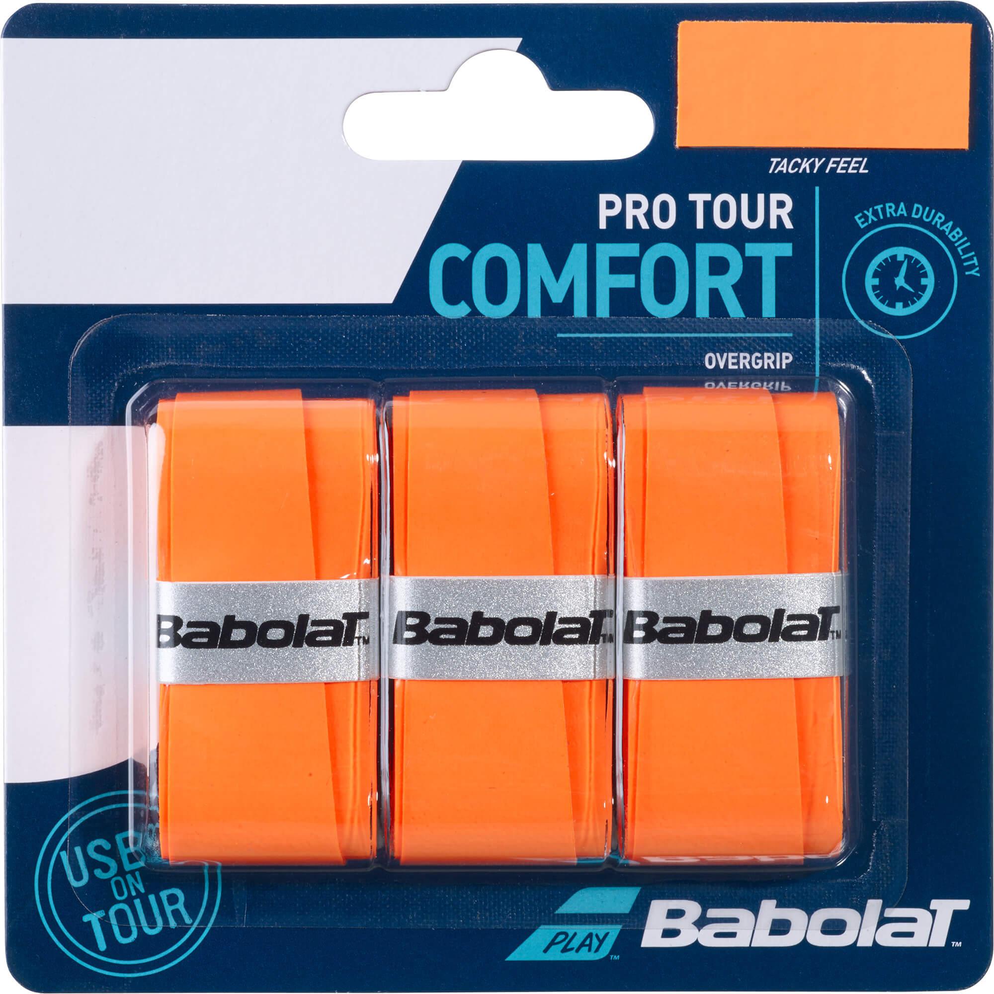 Babolat Pro Tour Overgrips (Pack of 3) - Orange - Tennisnuts.com