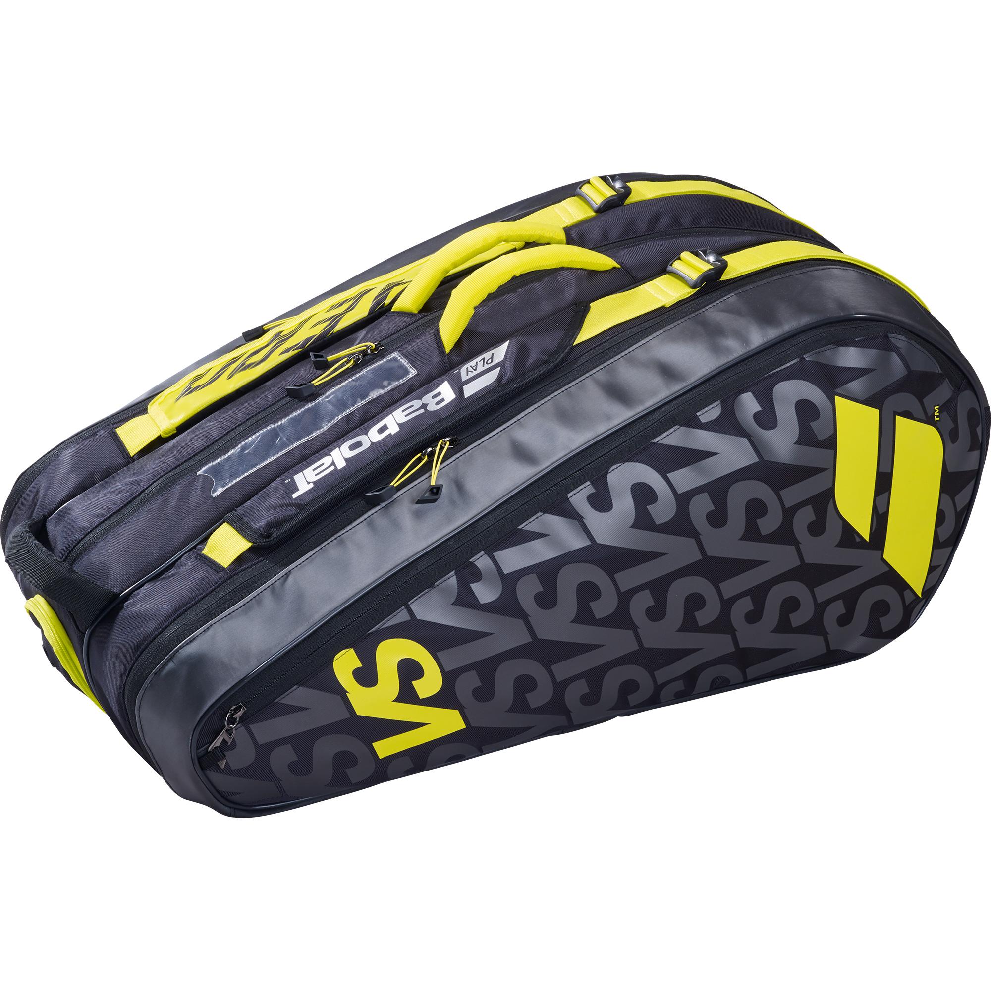 Babolat Pure Aero VS 9 Racket Bag - Black/Yellow - Tennisnuts.com
