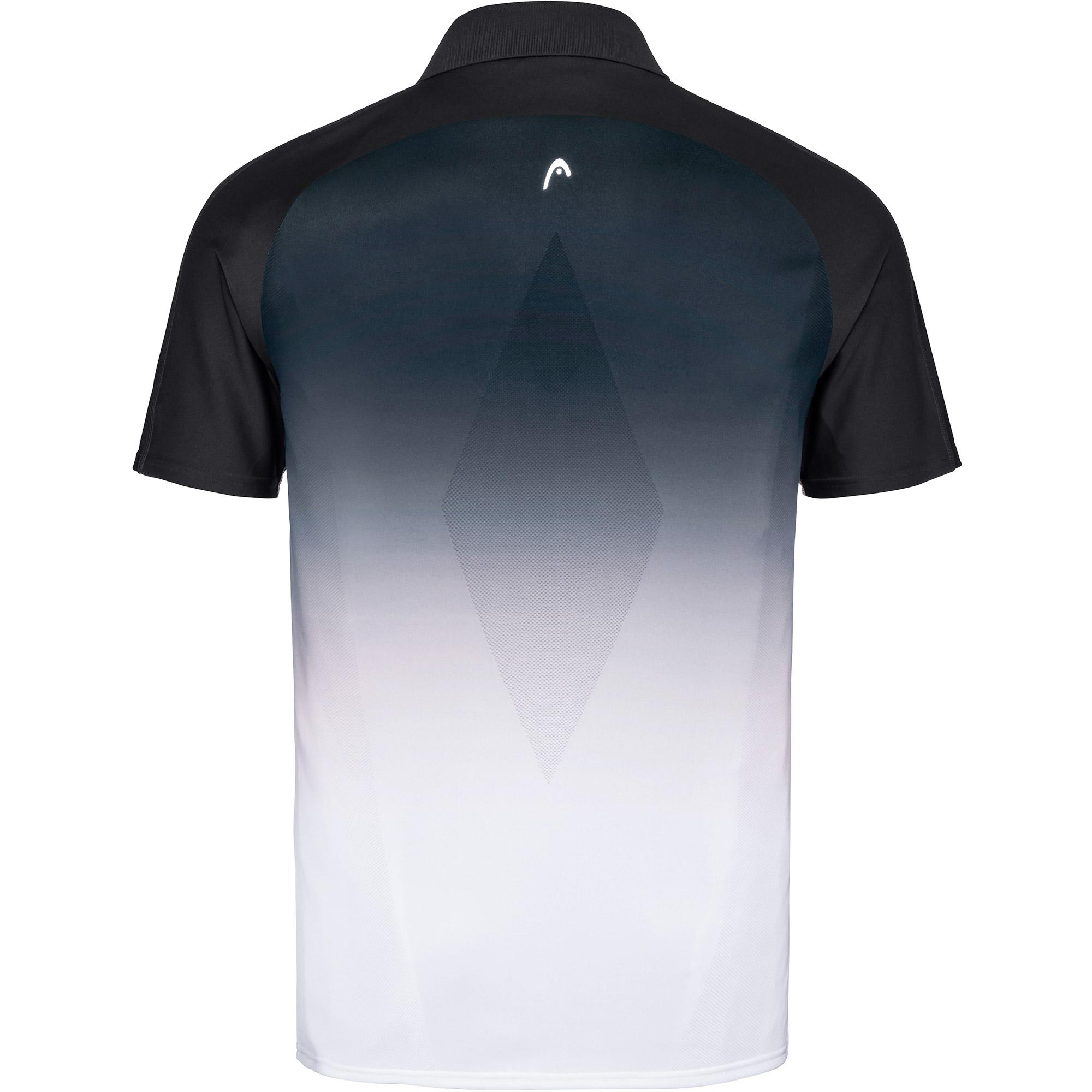 Head Mens Performance Polo Shirt - Black/White - Tennisnuts.com