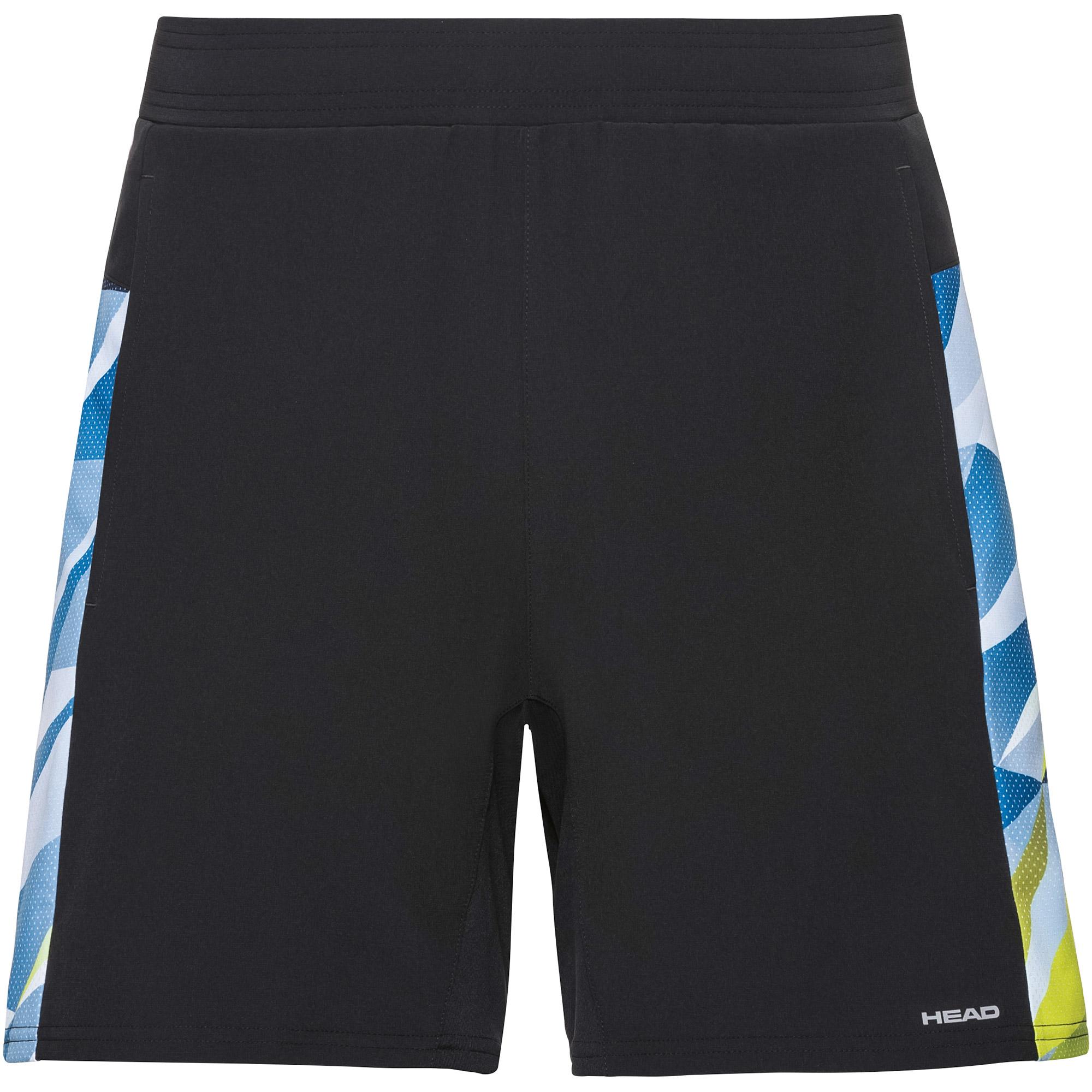 Head Mens Medley Shorts - Black/Sky Blue - Tennisnuts.com