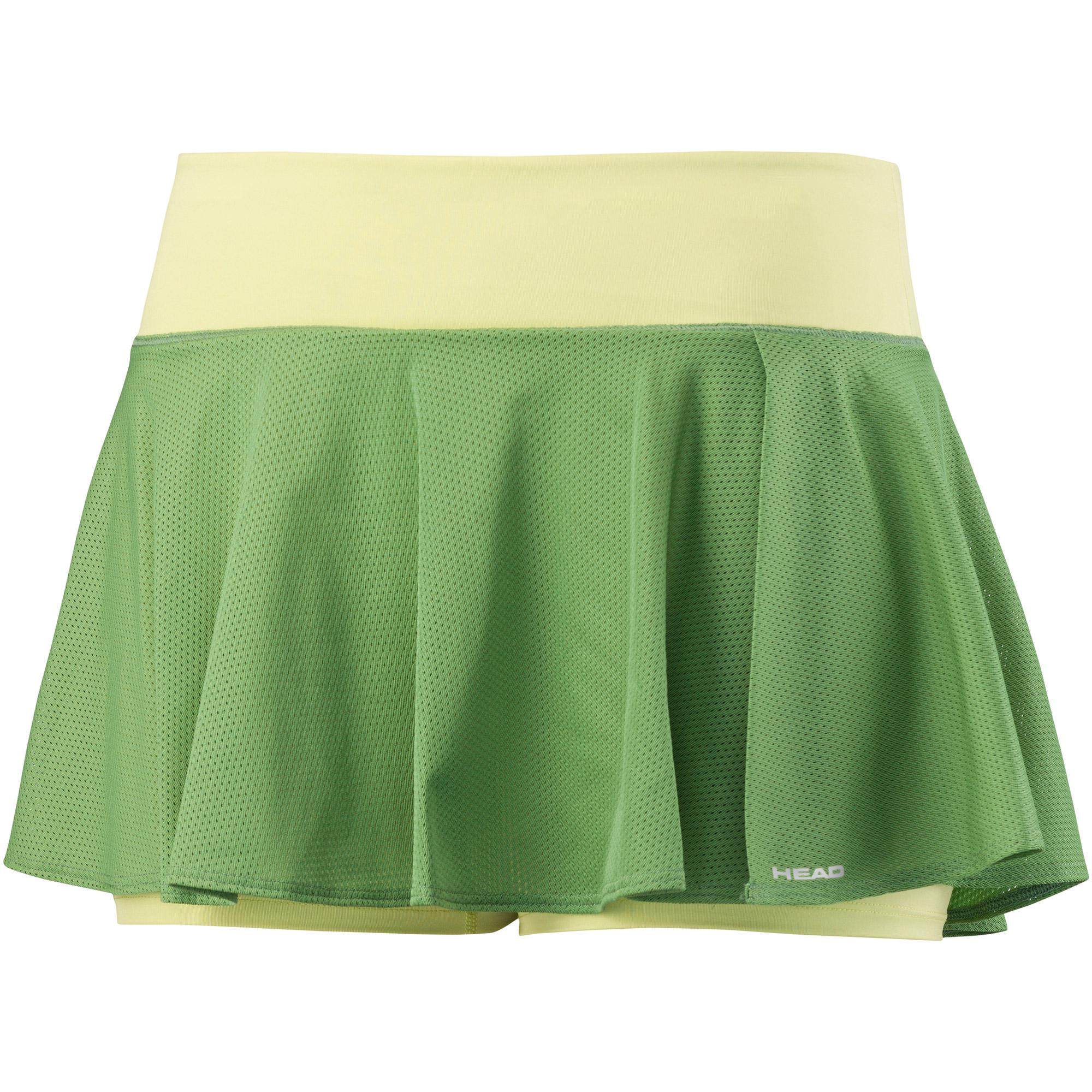 Head Girls Vision Skort - Green/Yellow - Tennisnuts.com